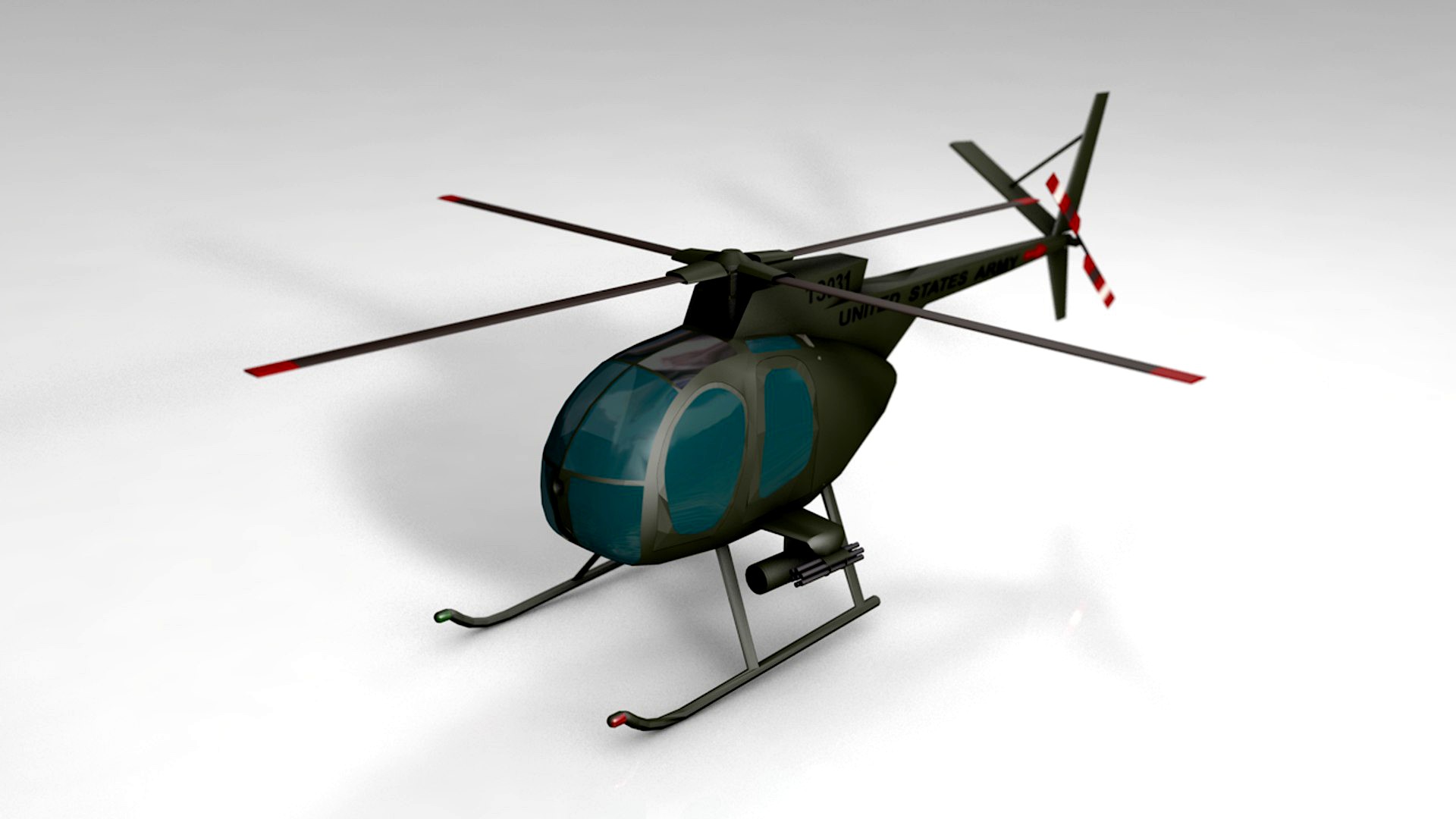 OH-6 US Army Helicopter Low Poly 3d model