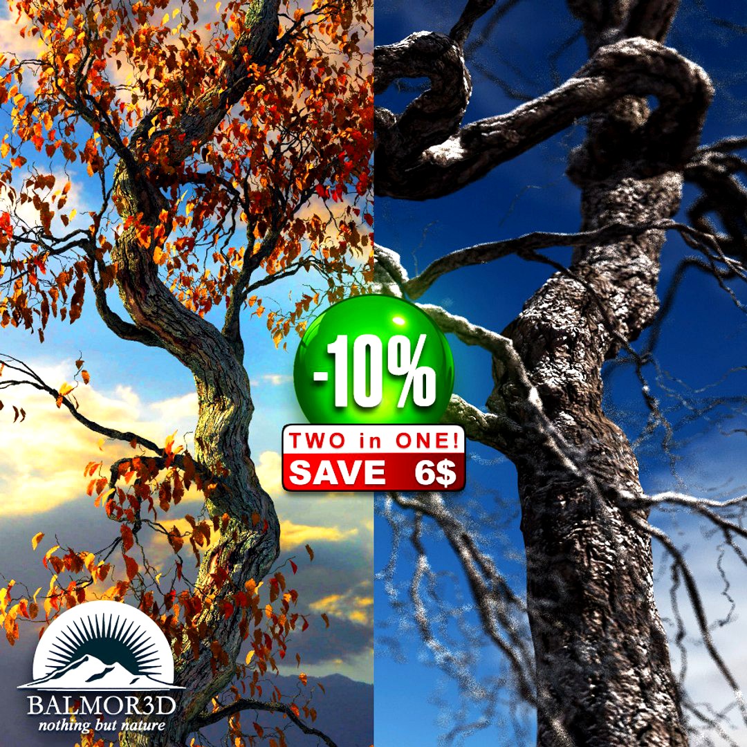 Broadleaf Trees 2in1 Vol6 3d model