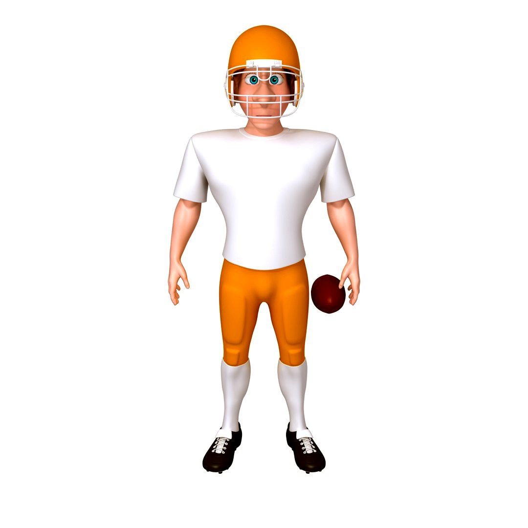 American Football Player Cartoon 3d model