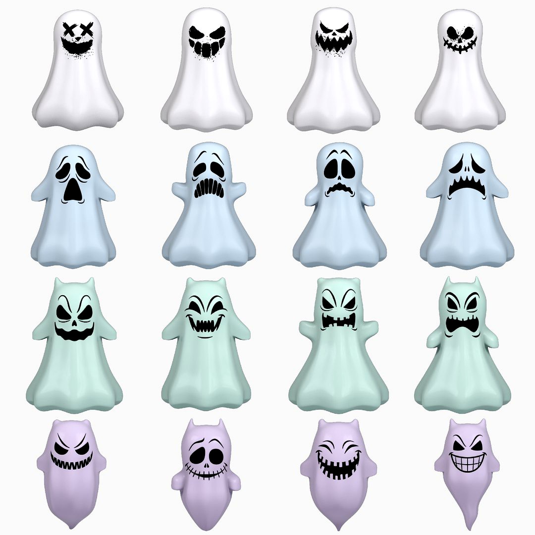 Cartoon Ghost Collection 3d model