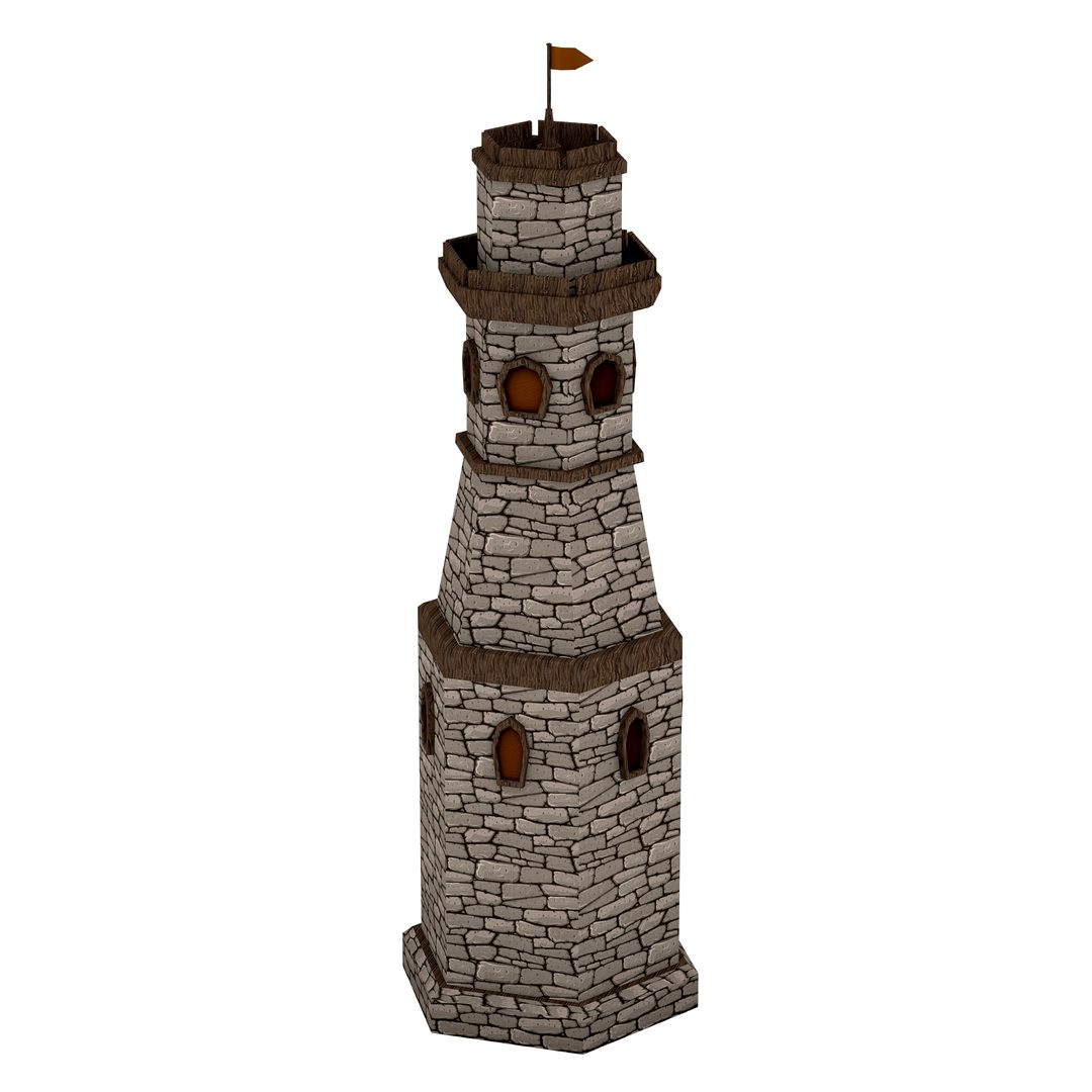 Cartoon Tower 3d model