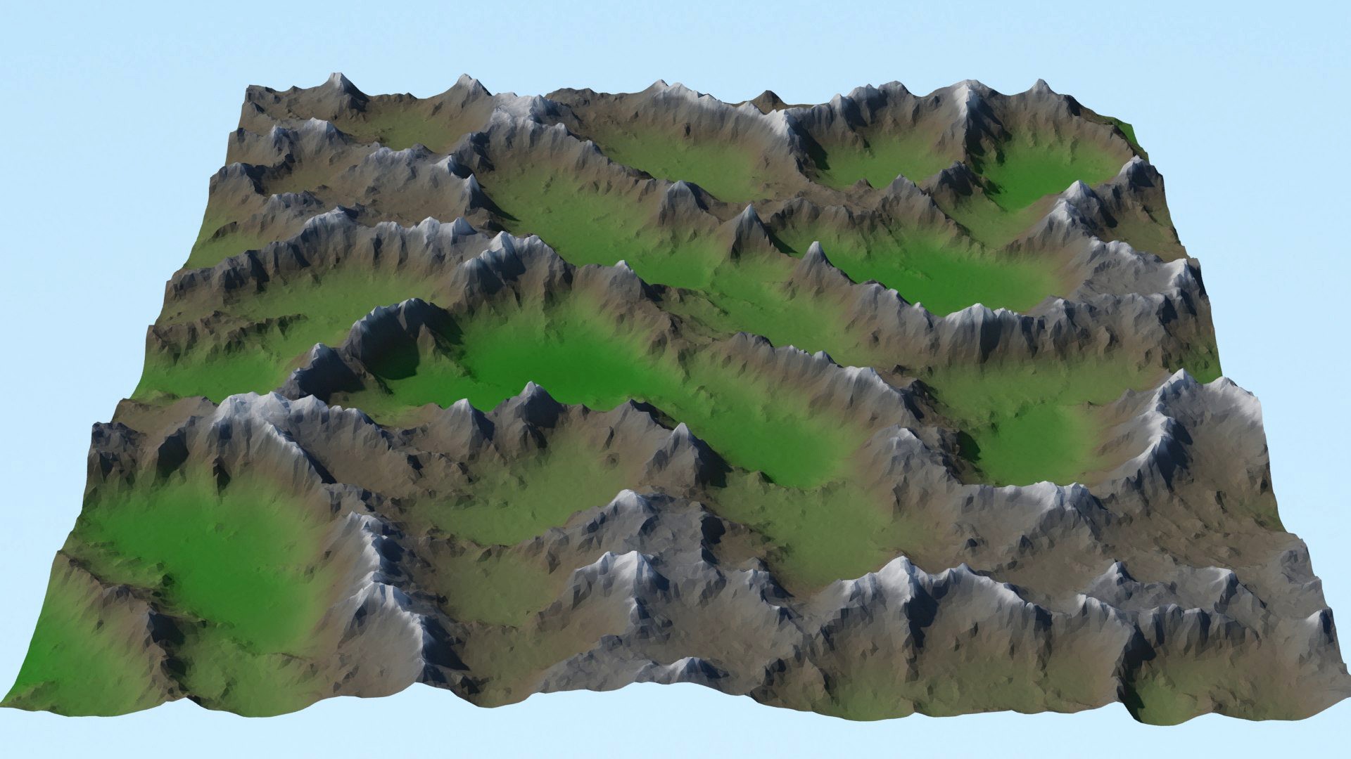 Cartoon low poly terrain 3d model