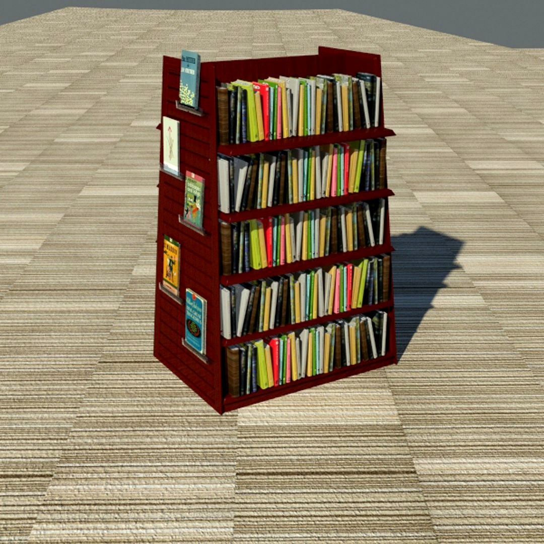 Slat Wall Book Shelf / Merchandiser 3d model