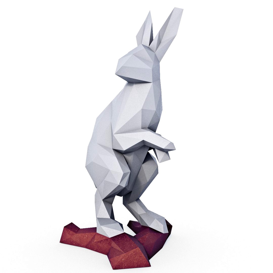 Hare Low Poly Pepakura 3d model