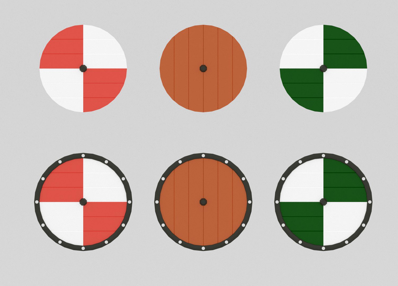 Cartoon Medieval Round Shield 3d model