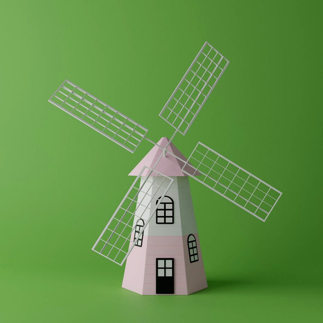 Cartoon Pink Windmill 3d model