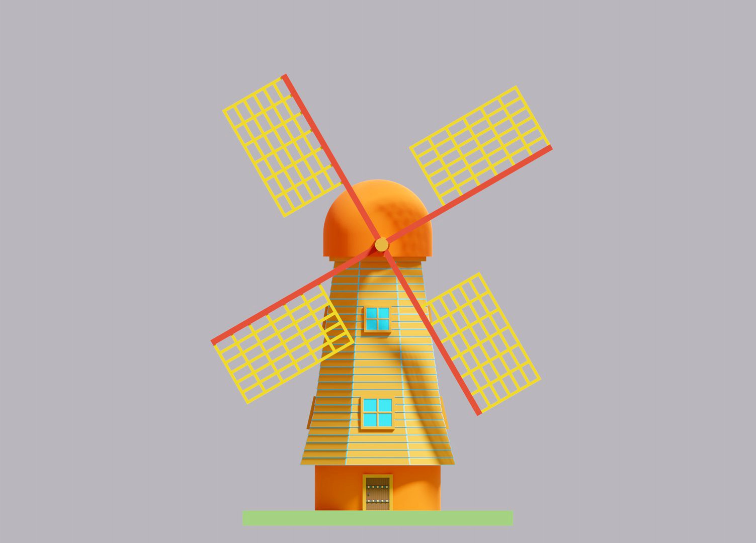 Cartoon Simple Windmill 3d model