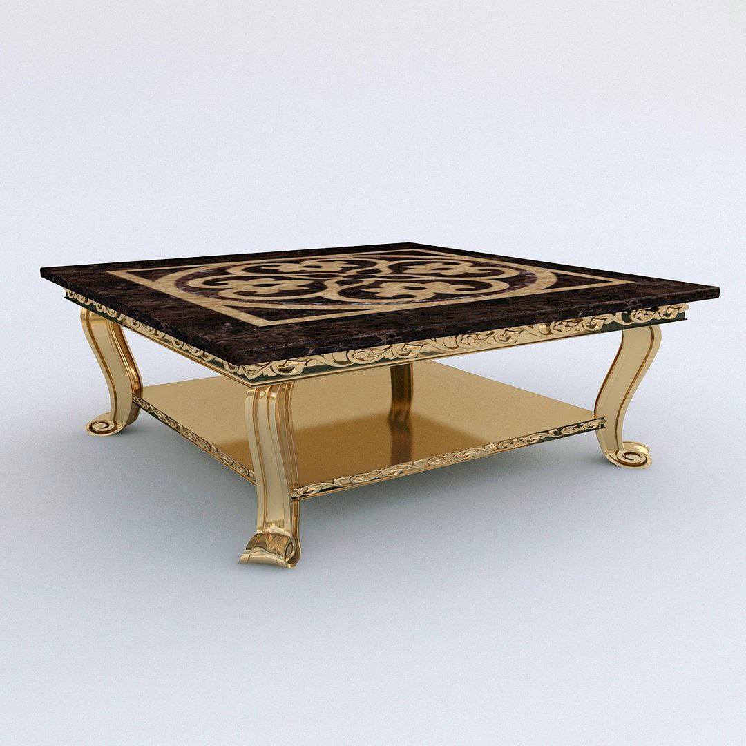Classic Coffee Table Set 3d model