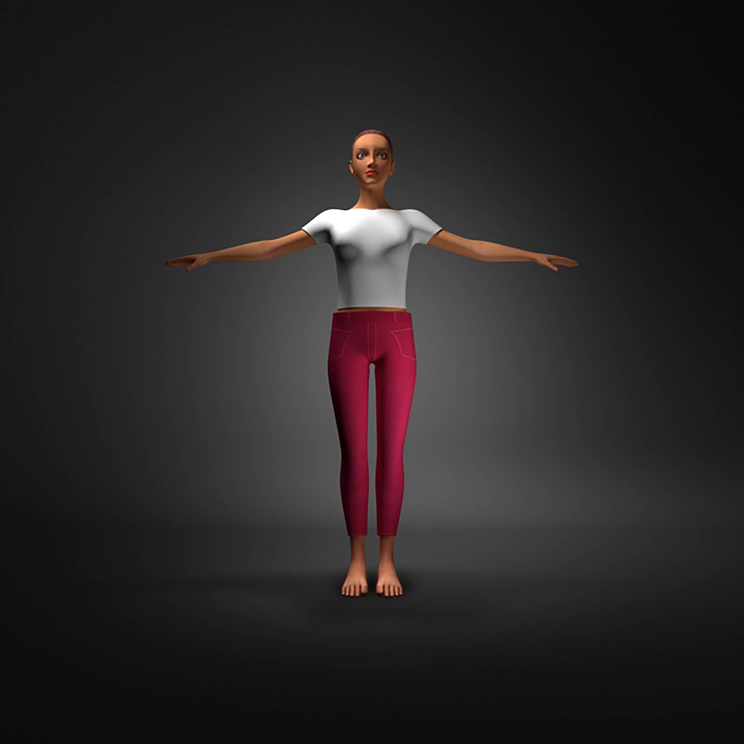 Young Low Poly Female Model 3d
