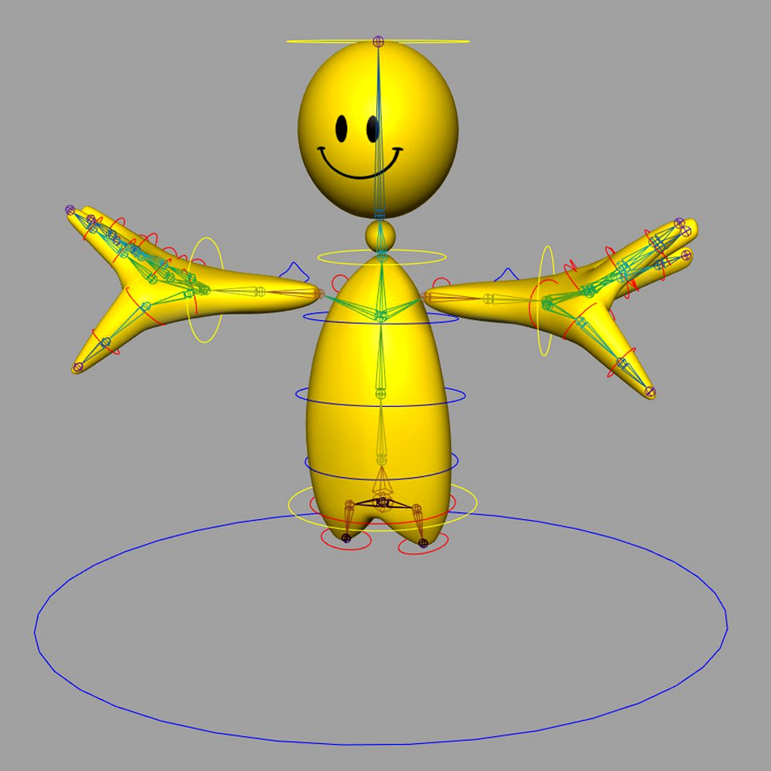 Smiley Rigged dummy character 3d model