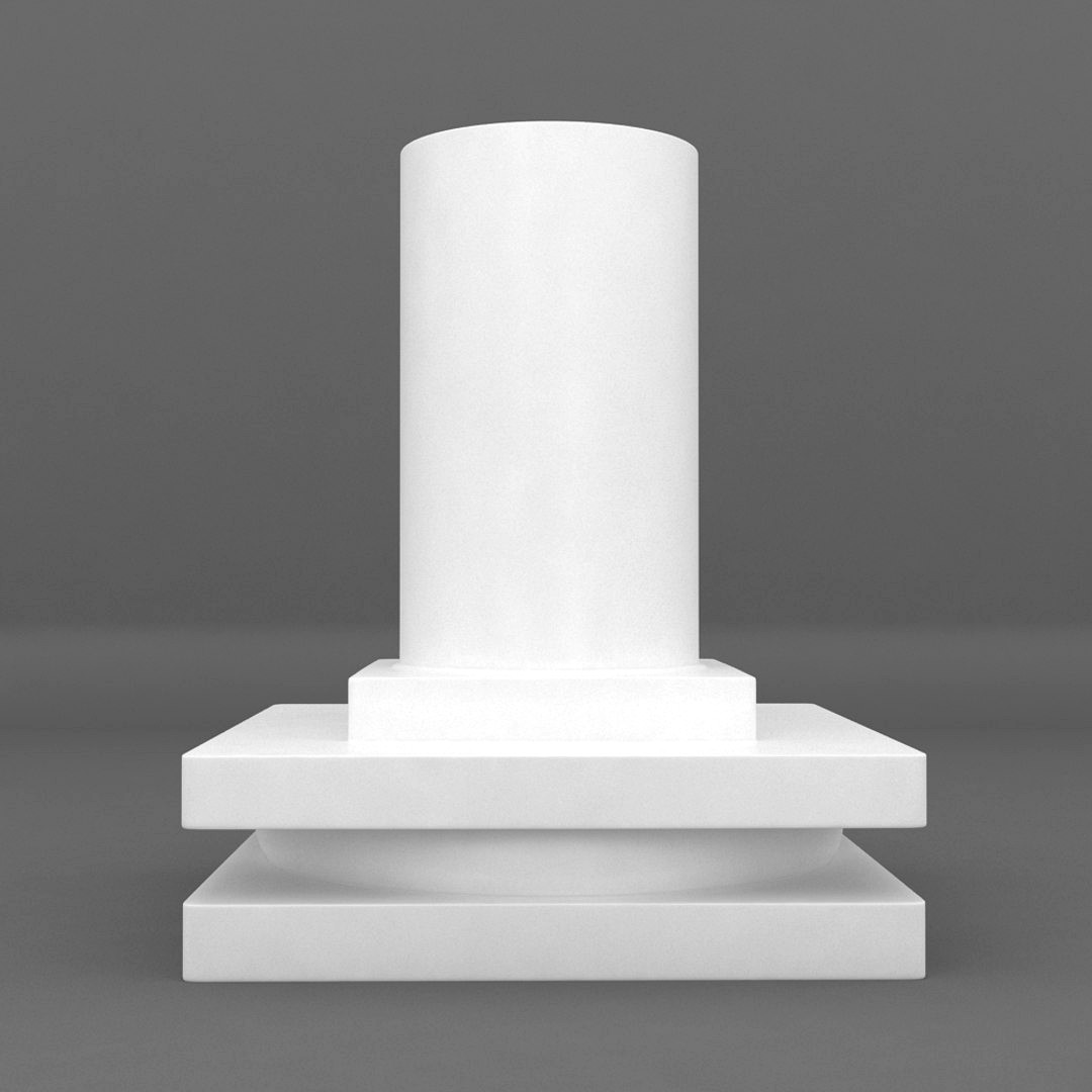 Square base printable pedestal model 3d