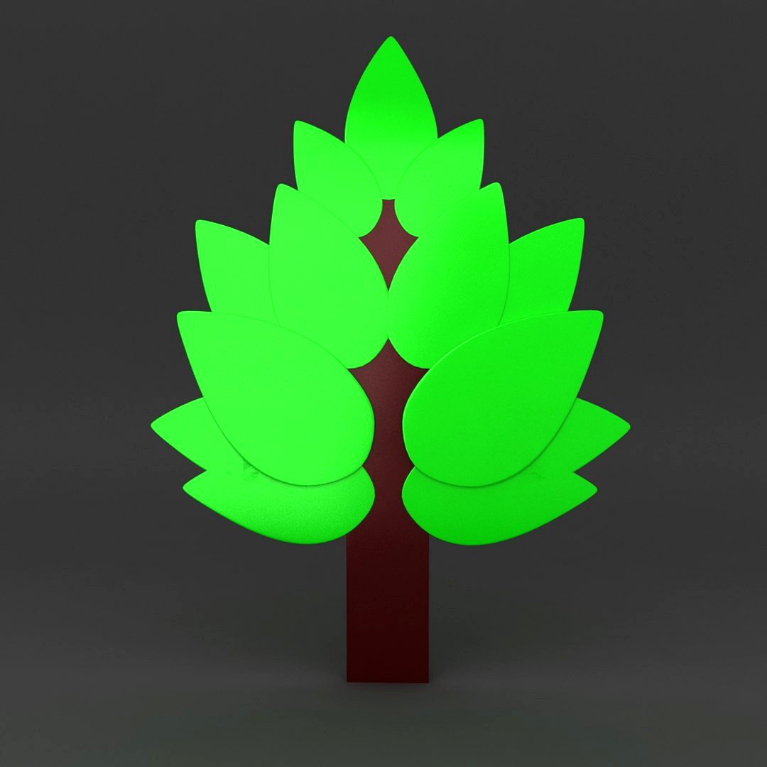 cartoon tree 20 3d model