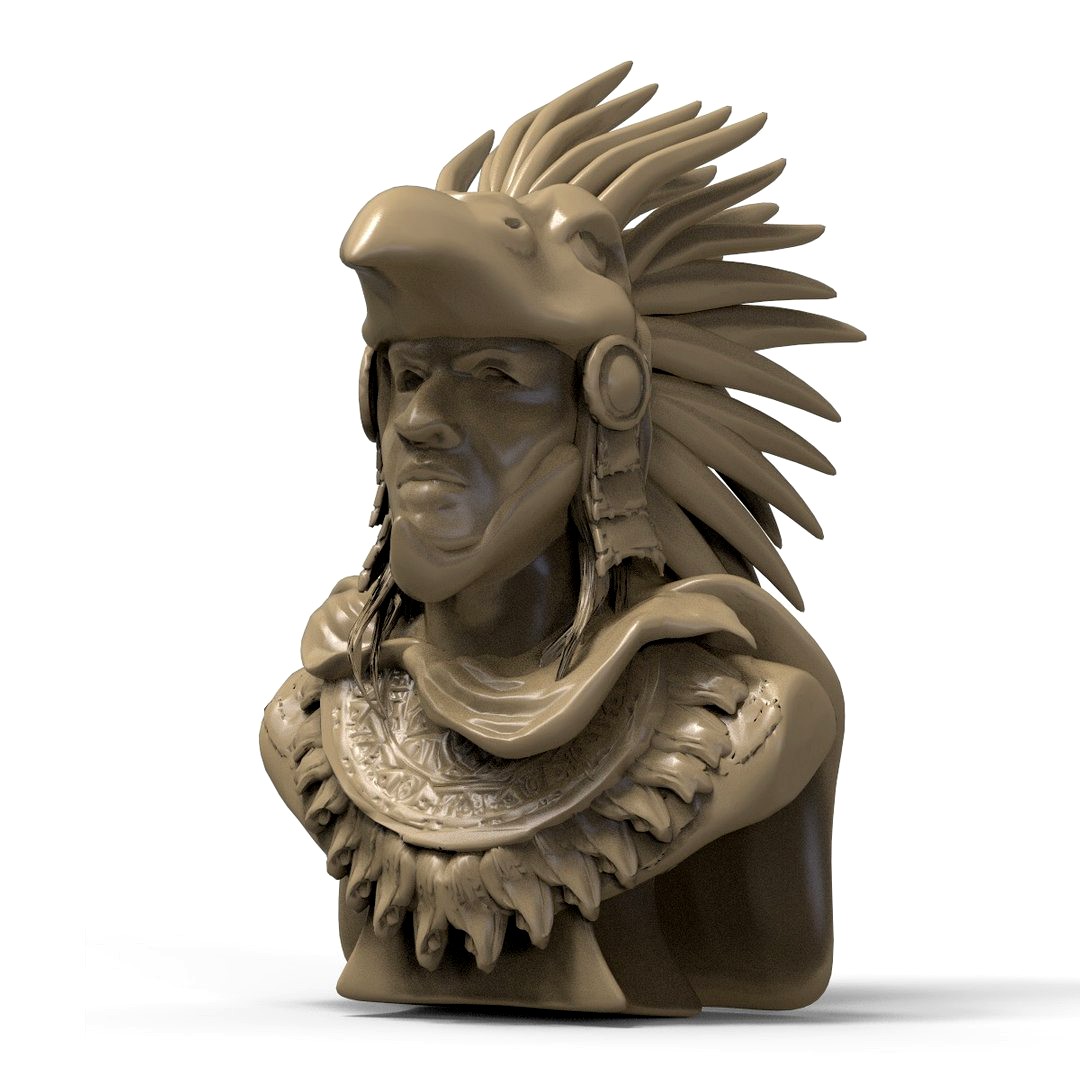 Aztec Warrior Bust 3d model