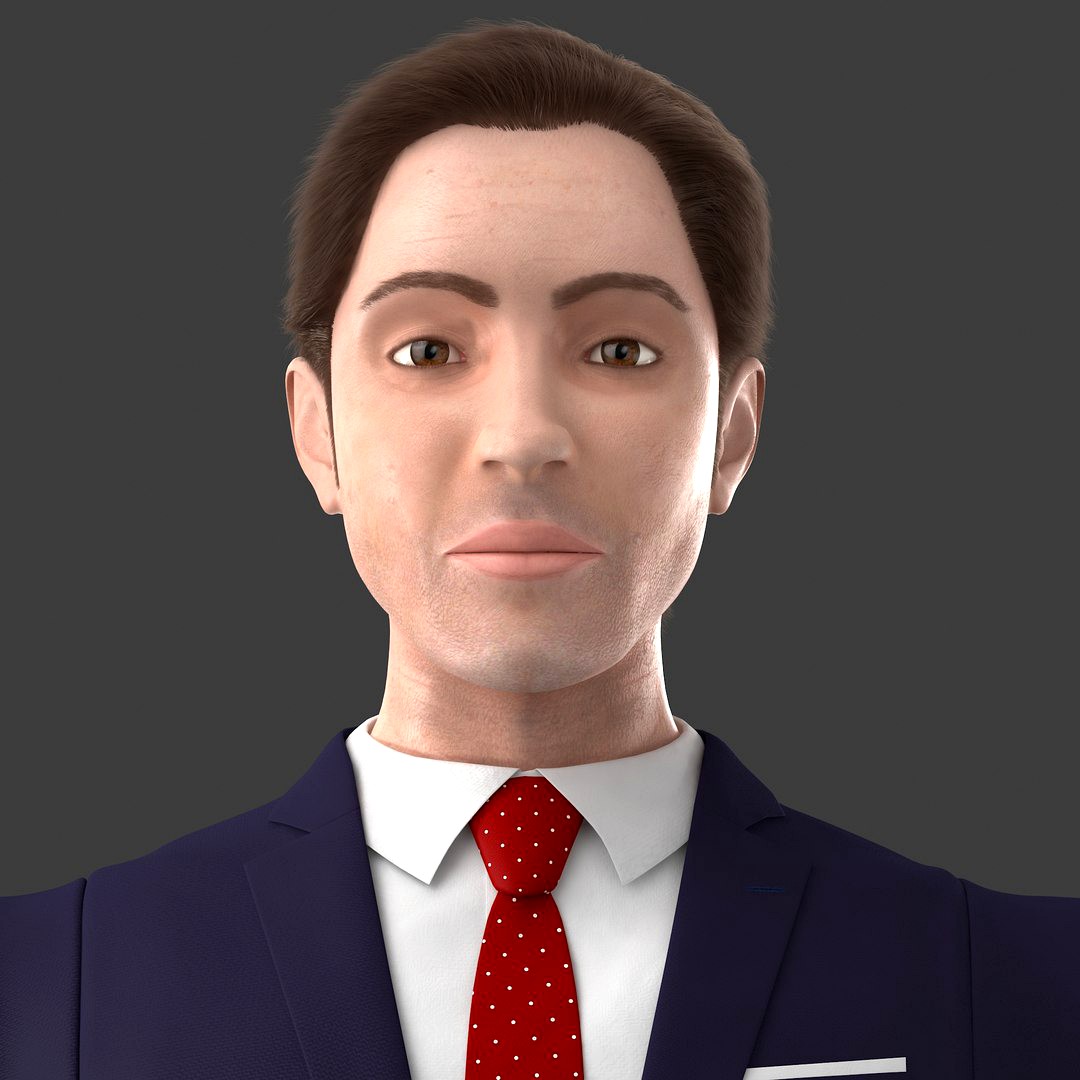 Realistic Man suit 3d model NoRig