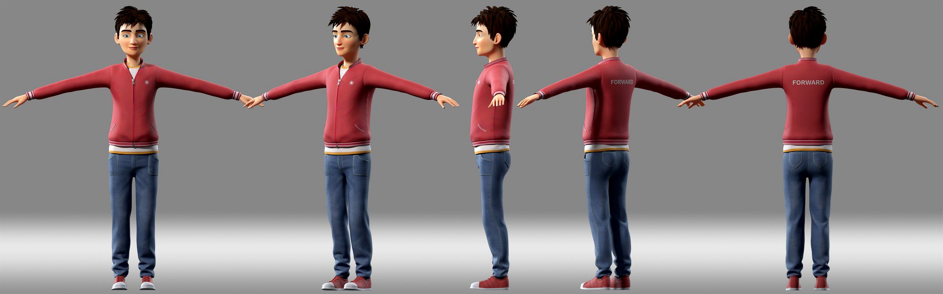 cartoon boy man people 3d model