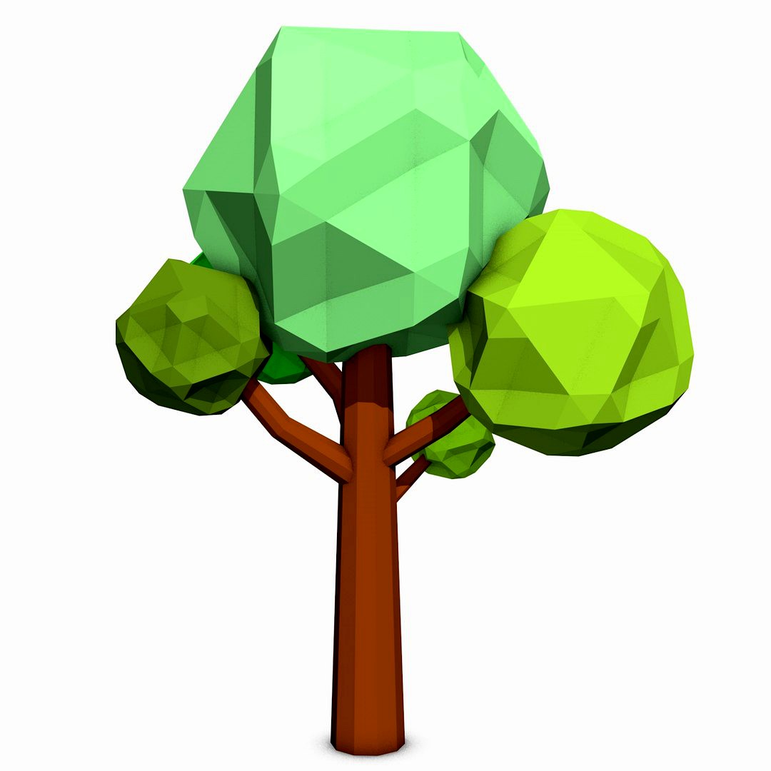 Cartoon Tree Low Poly 3d model