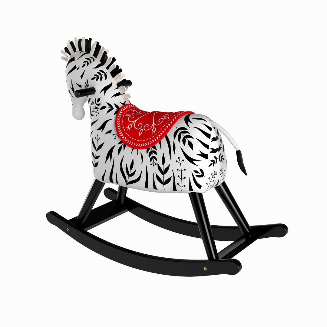 Zebra rocking horse 3d model