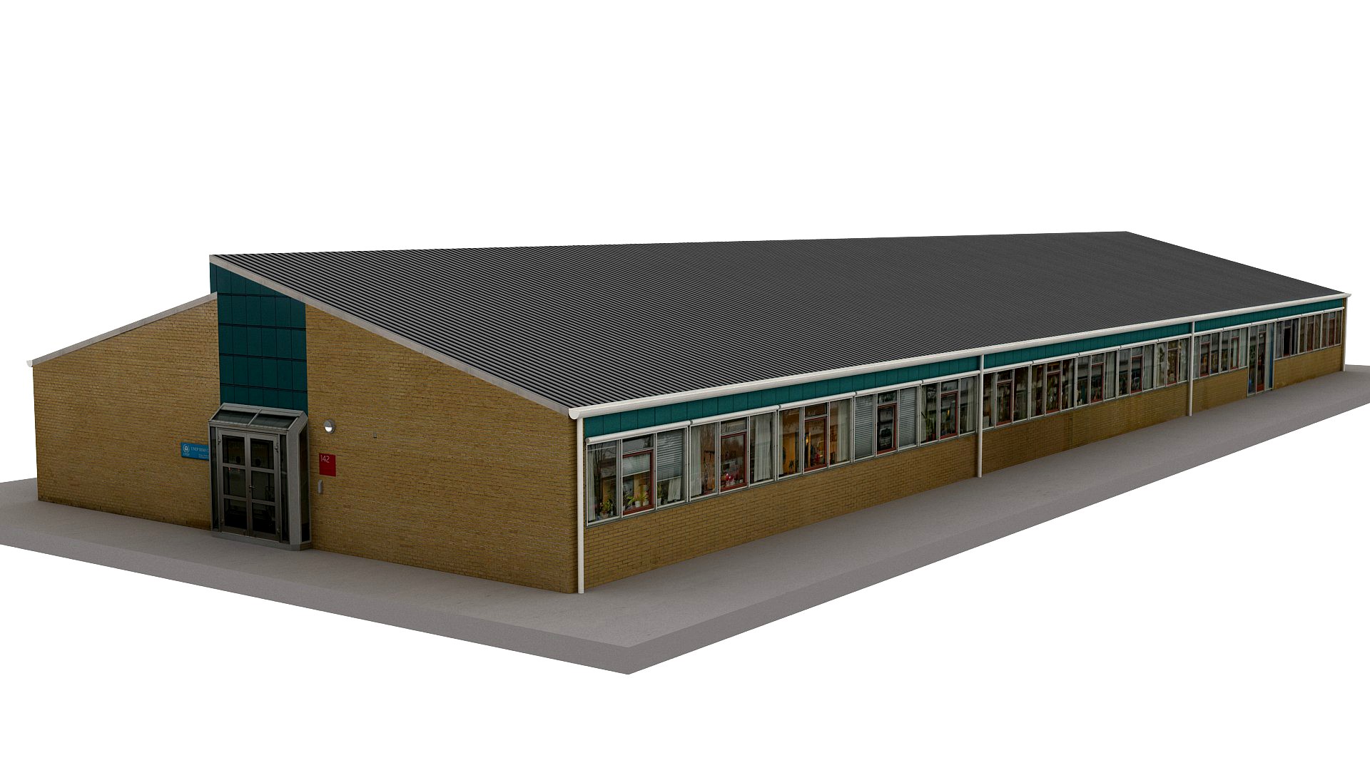 Realistic European City Block Building 3d model 13