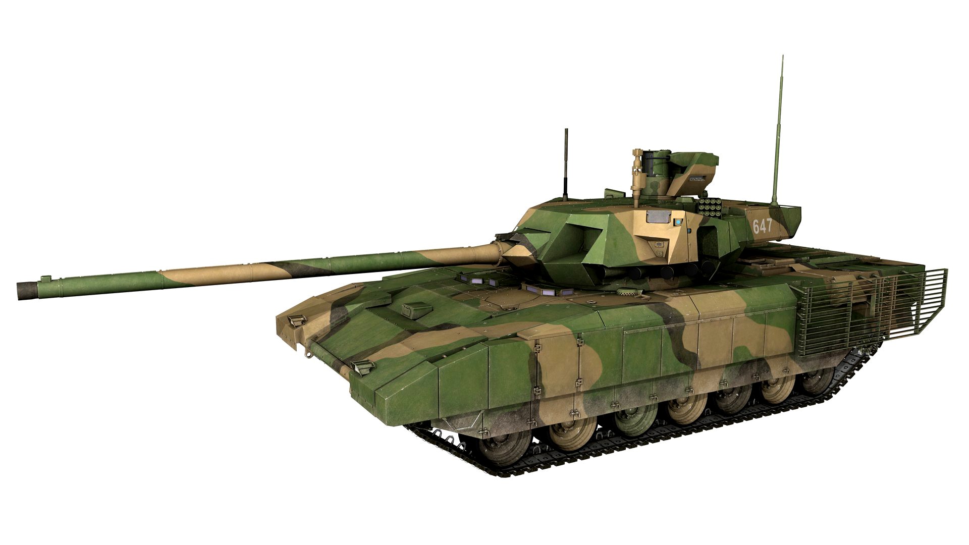 T-14 Armata Russian MBT Game Ready Model PBR 3d