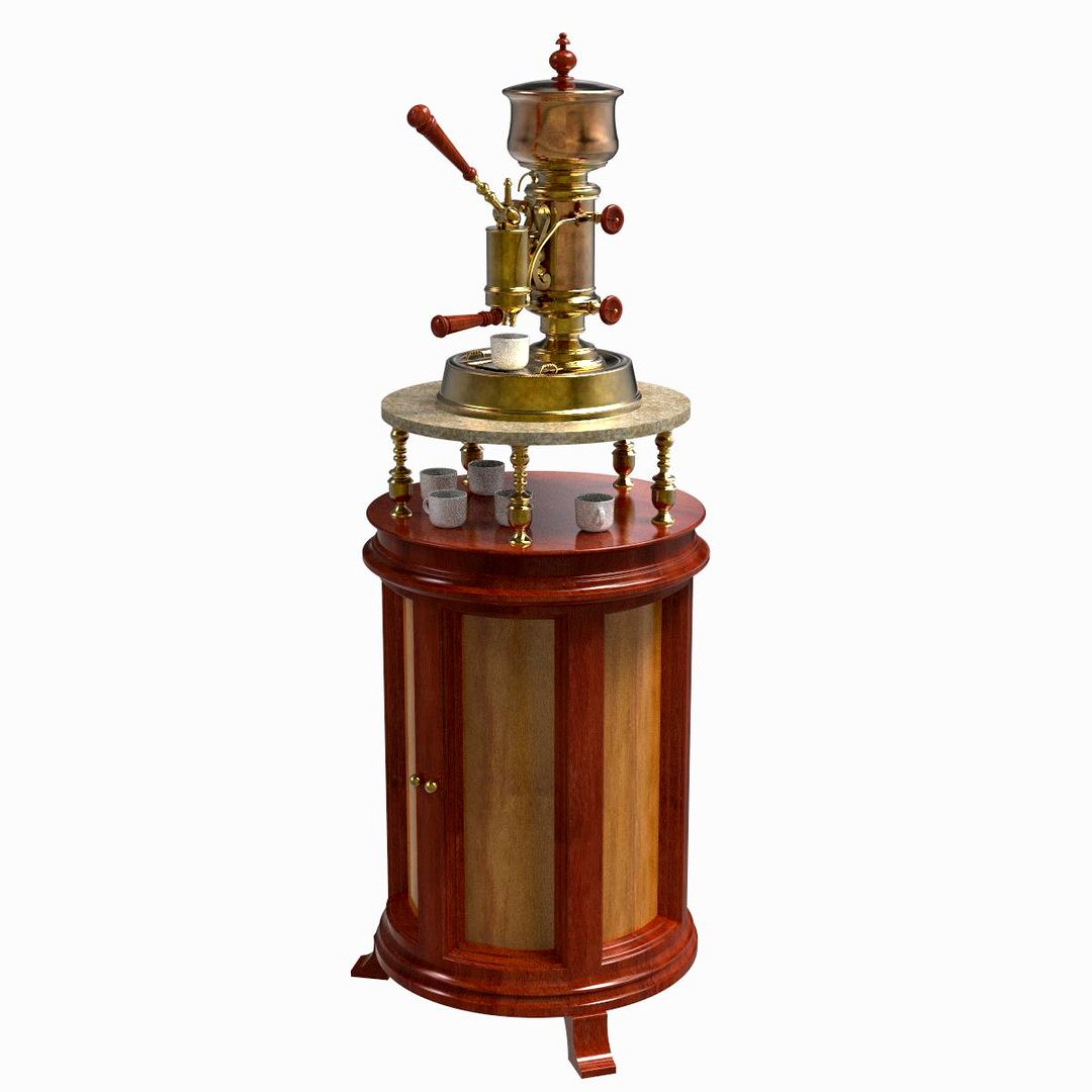 Vintage Coffee Machine Set 3d model