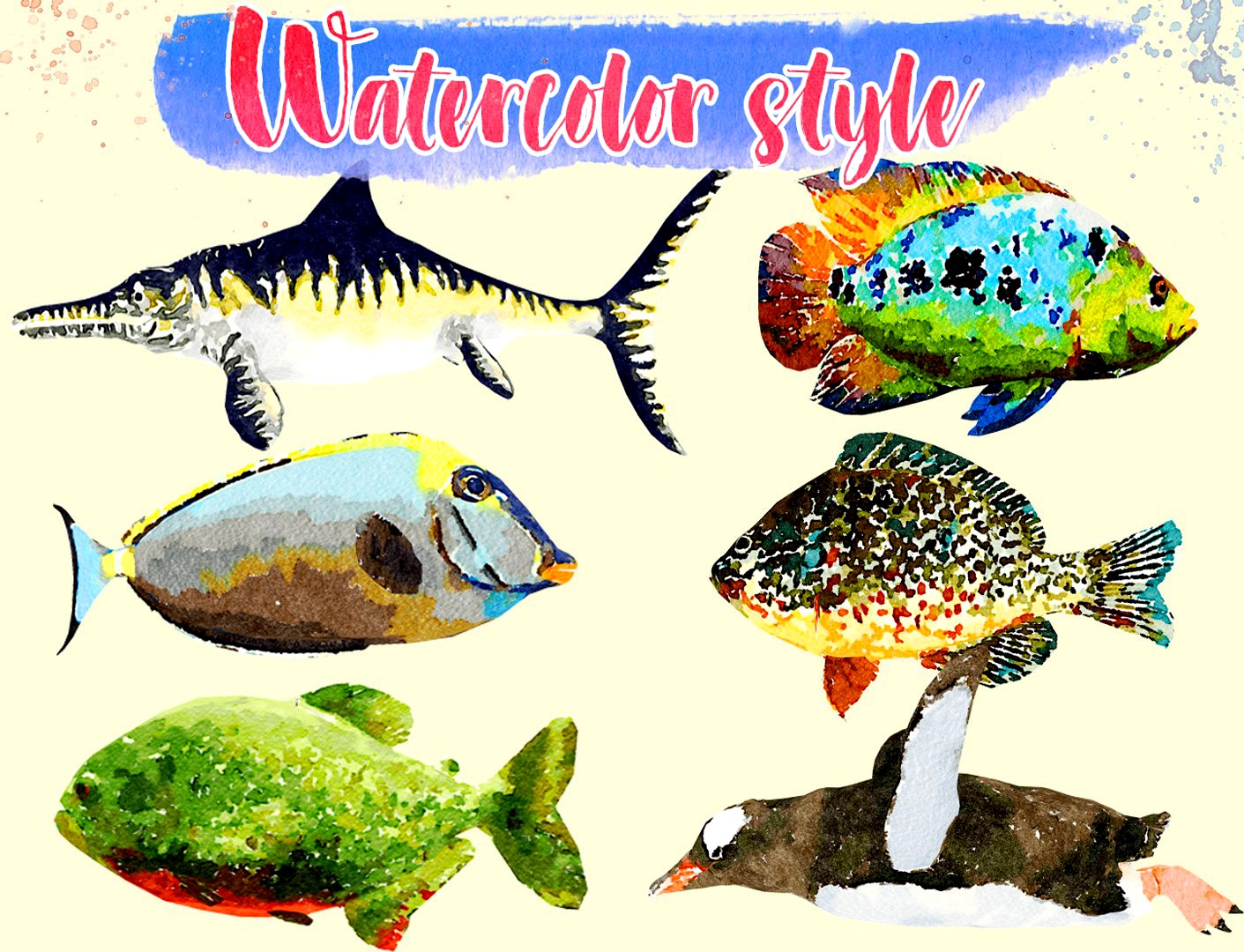 Low Poly Fish Illustration Collection - Animted Part 3 3d model