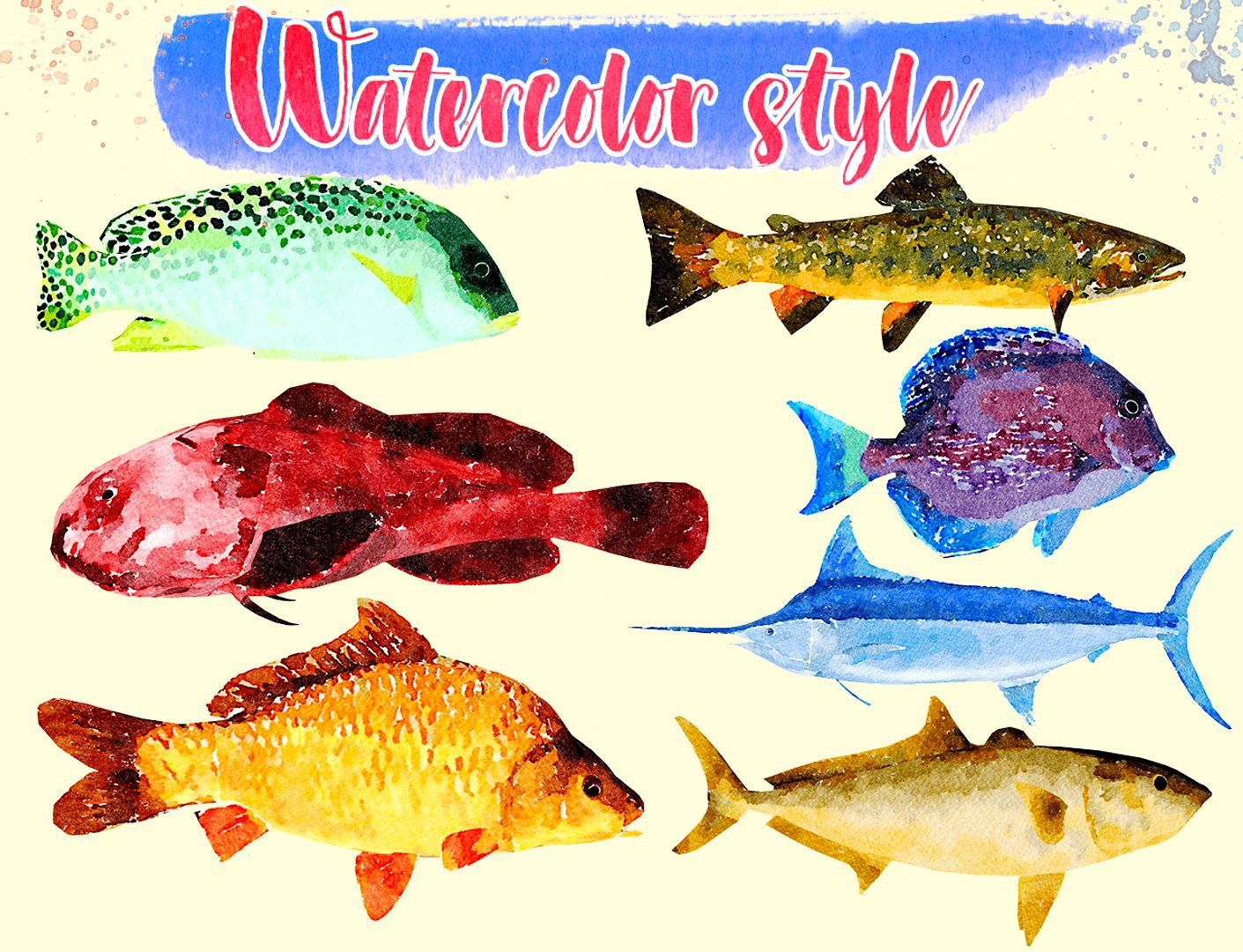 Low Poly Fish Illustration Collection - Animted Part 1 3d model