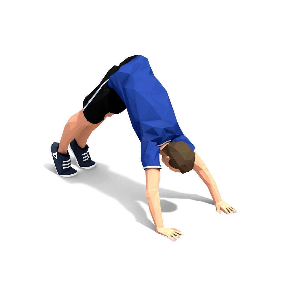 pike pushups Exercise Man Animation 3d model