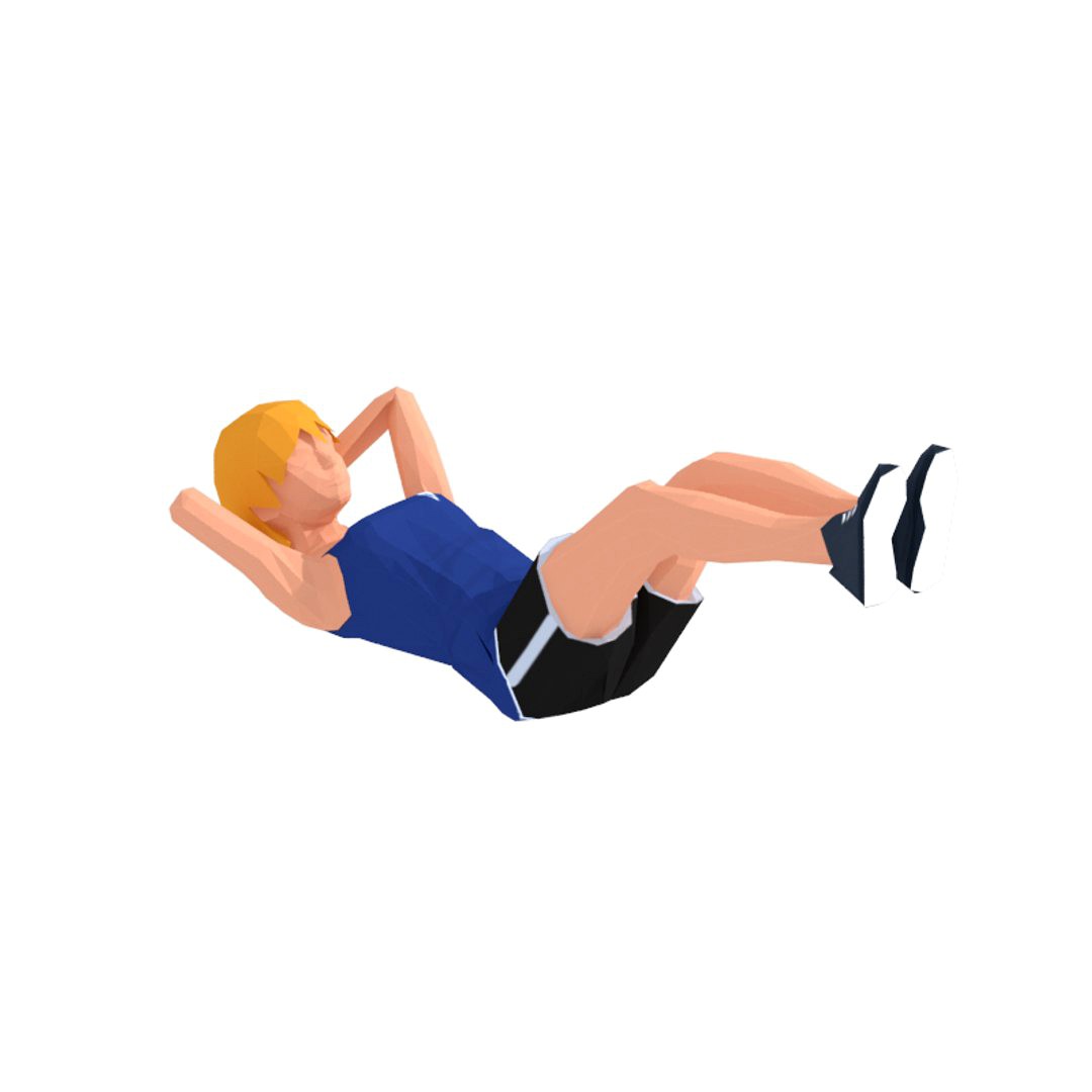 Crunch Exercise Woman Animation 3d model