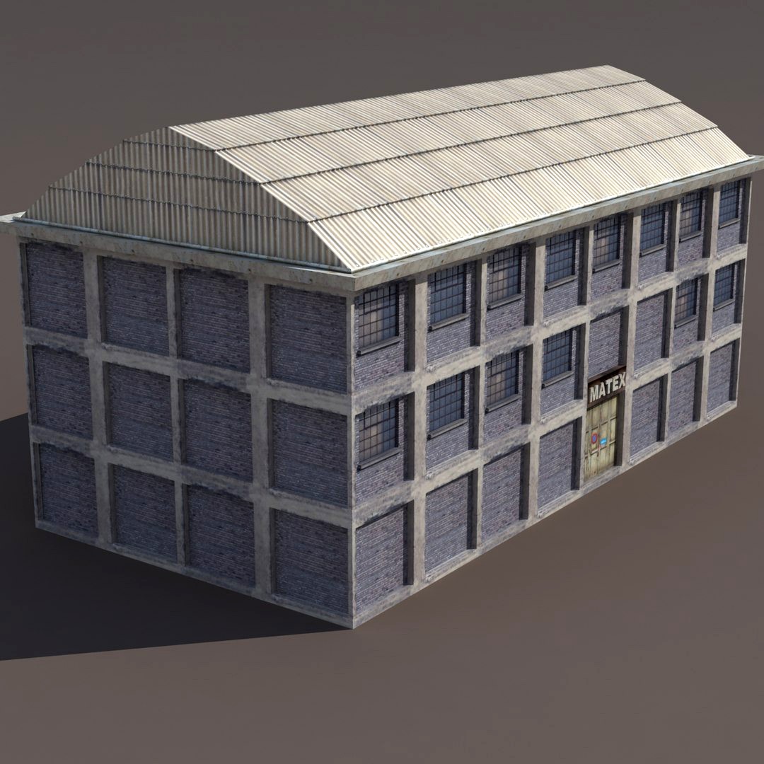 Factory Low poly Modular 3d Model