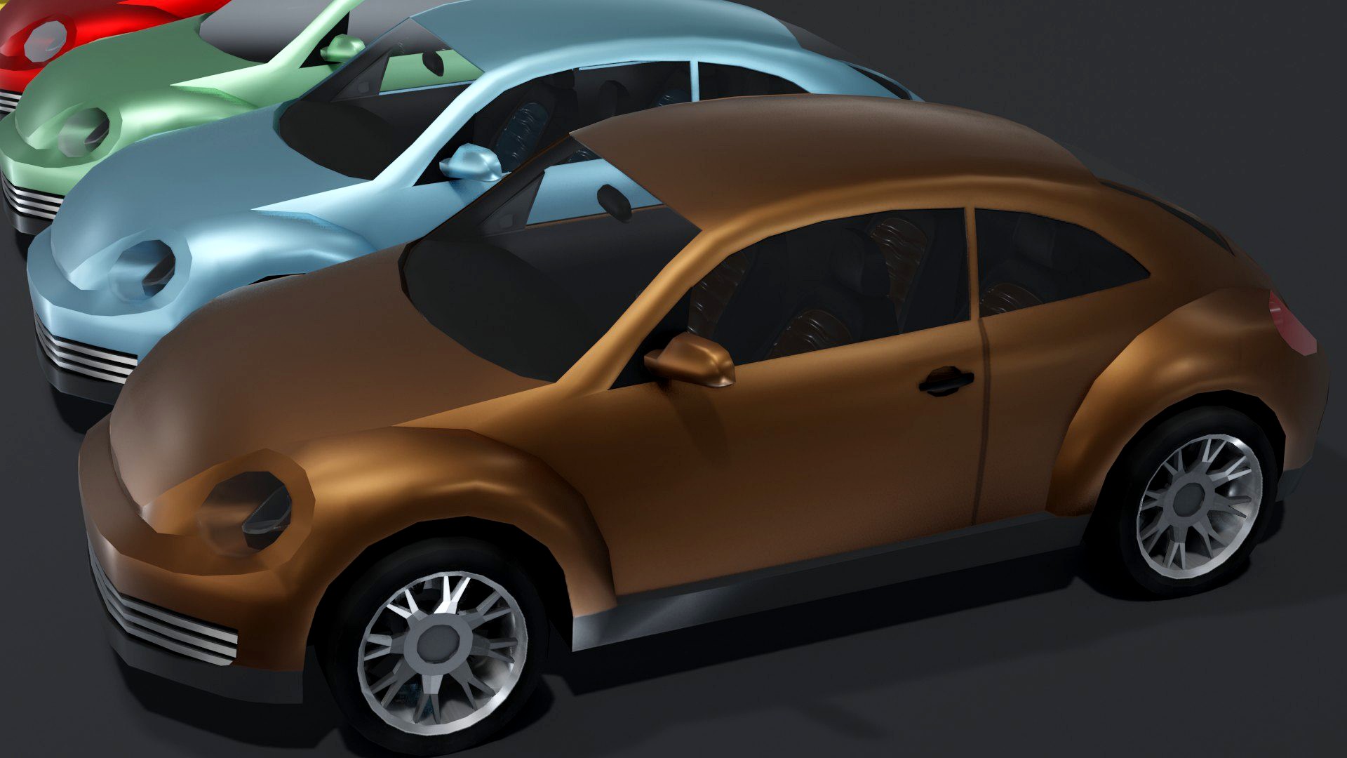 Generic Compact Car With Interior Lowpoly 3d model