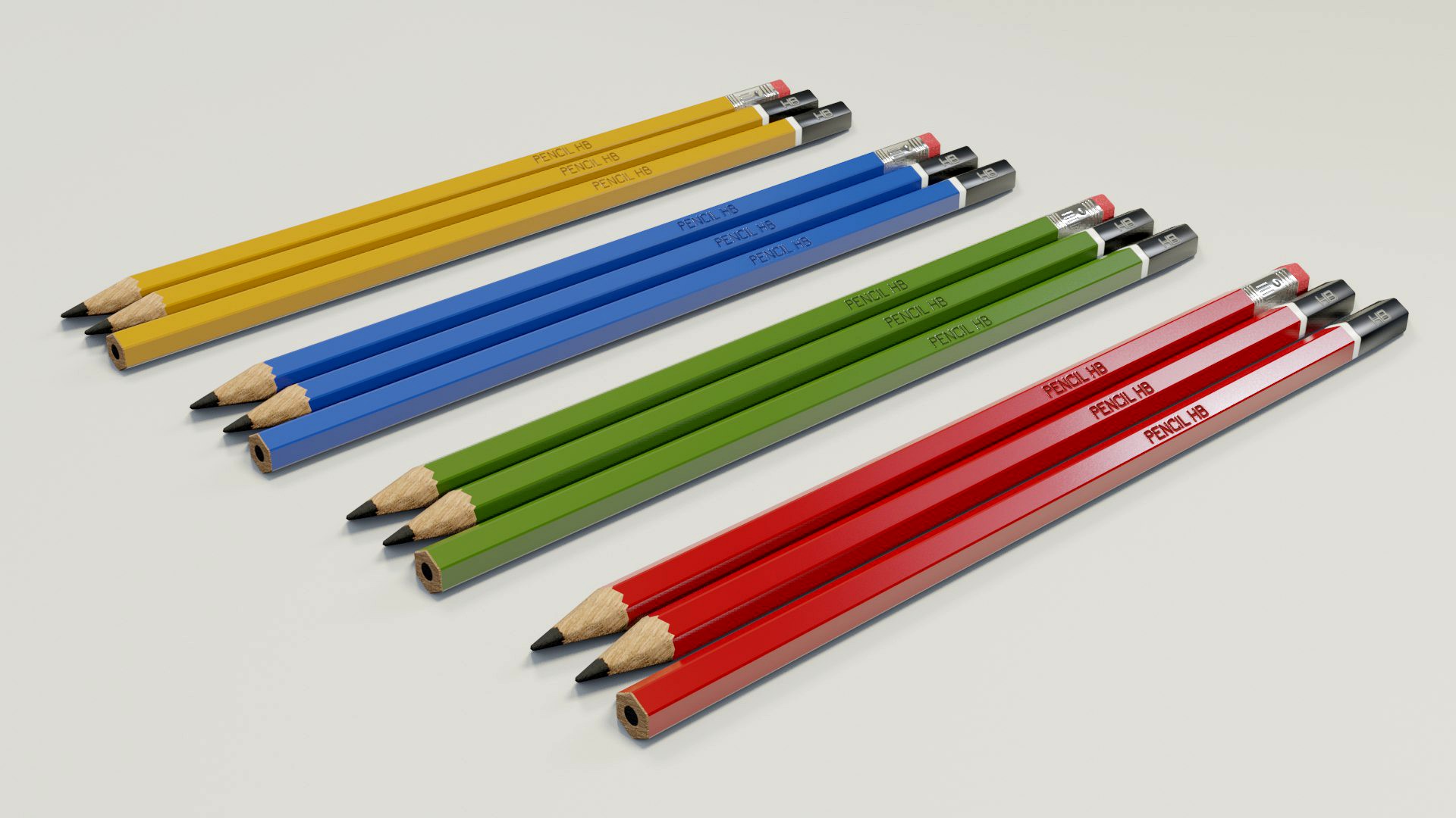 Graphite pencils pack 3D model