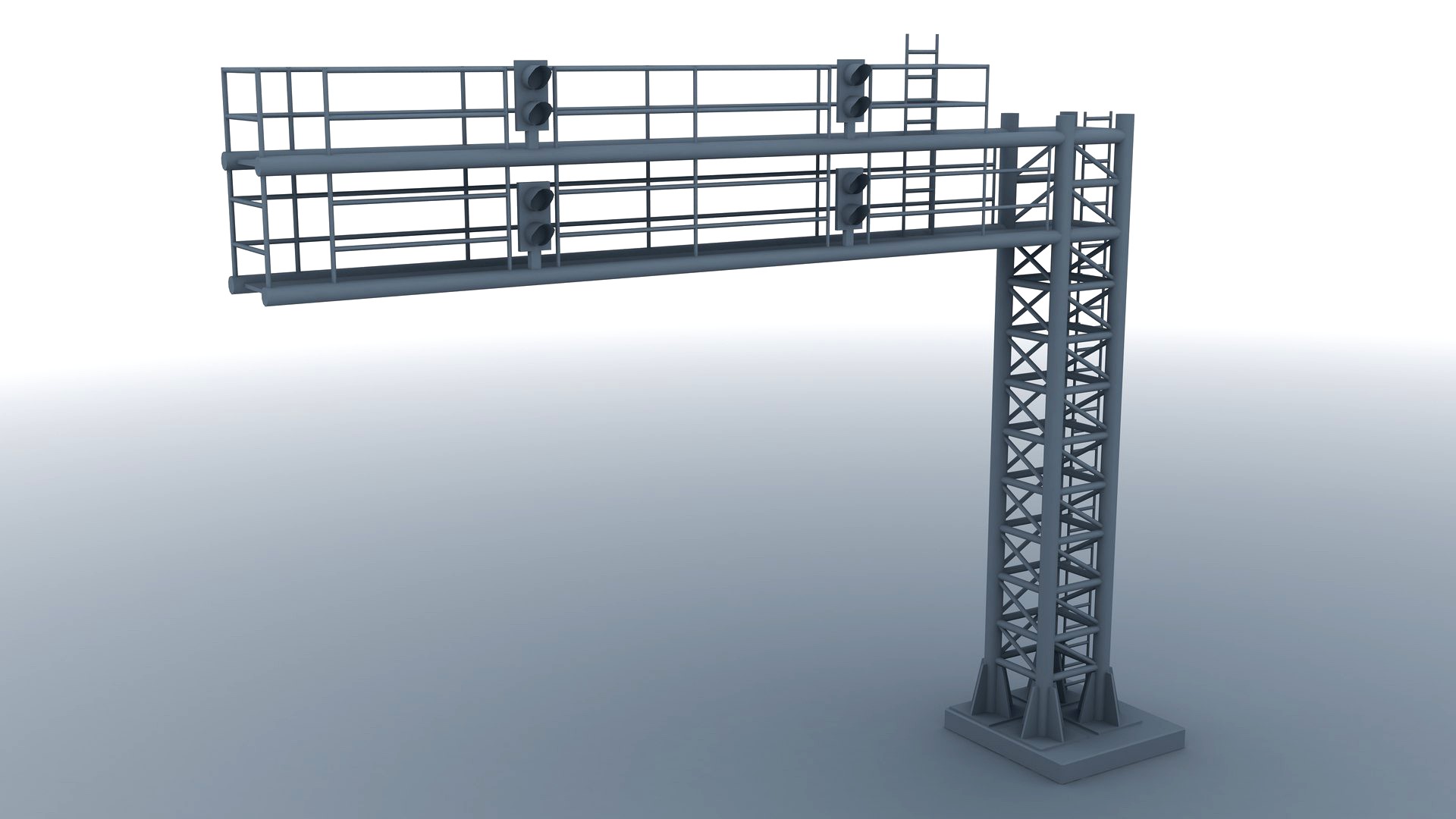Train Signals Gantry 3d model