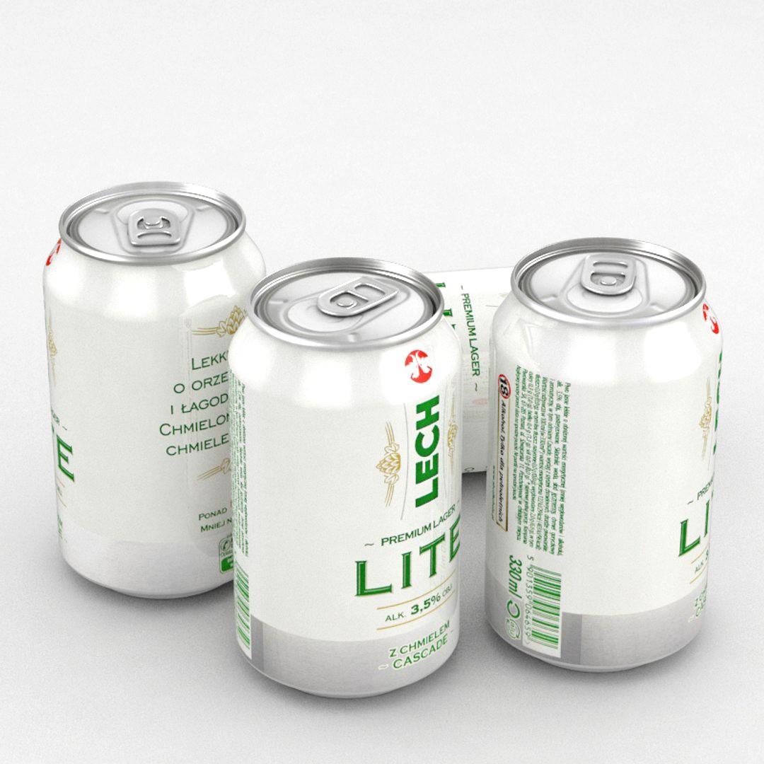 Beer Can Lech Lite 330ml 3d model