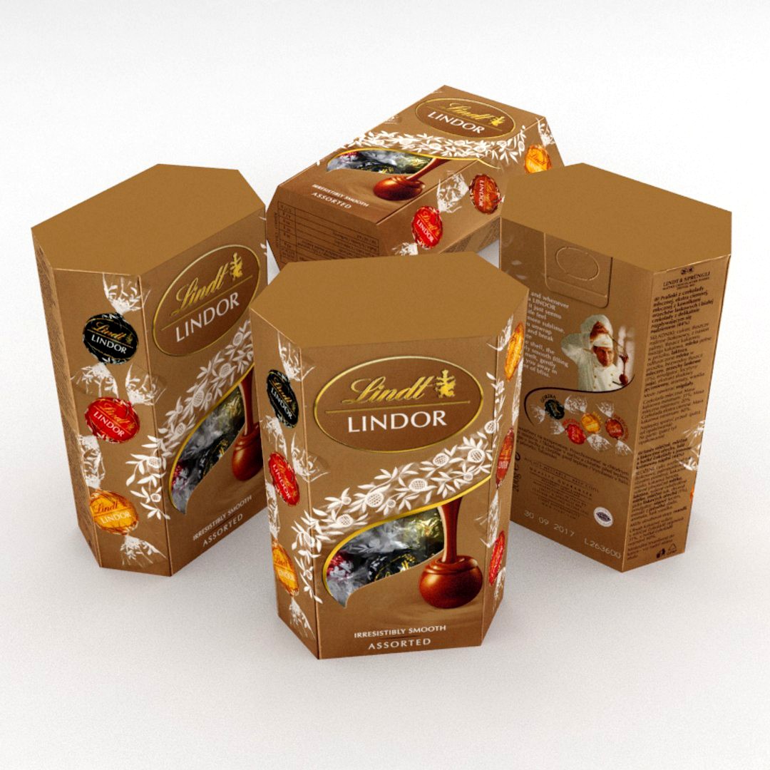 Lindt Lindor Assorted Cornet Box 200g 3d model