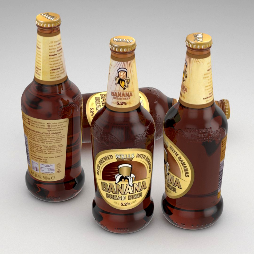 Beer Bottle Wells Banana Bread Beer 500ml 3d model
