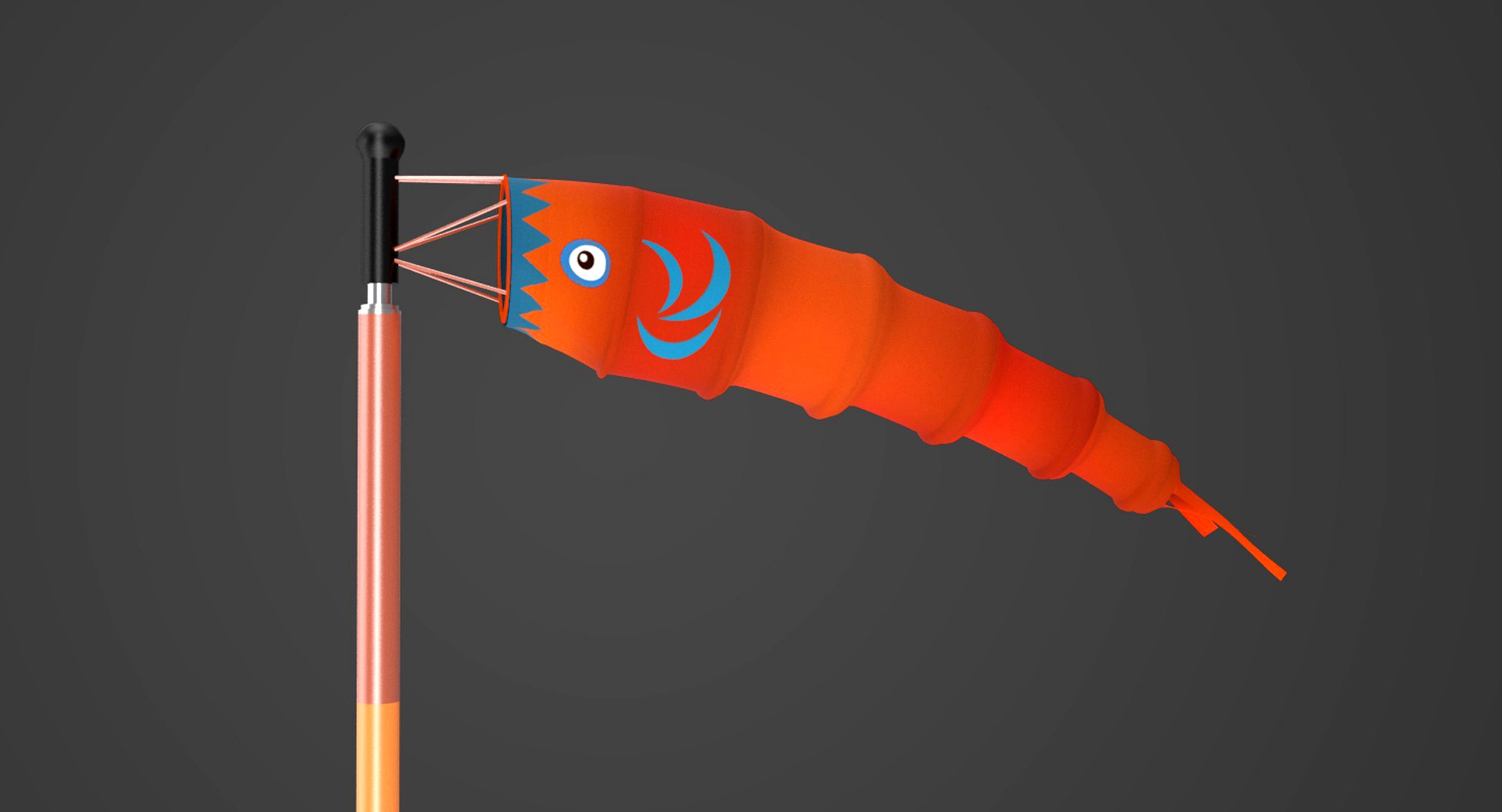 Wind Sock (Animation Ready) 3d model