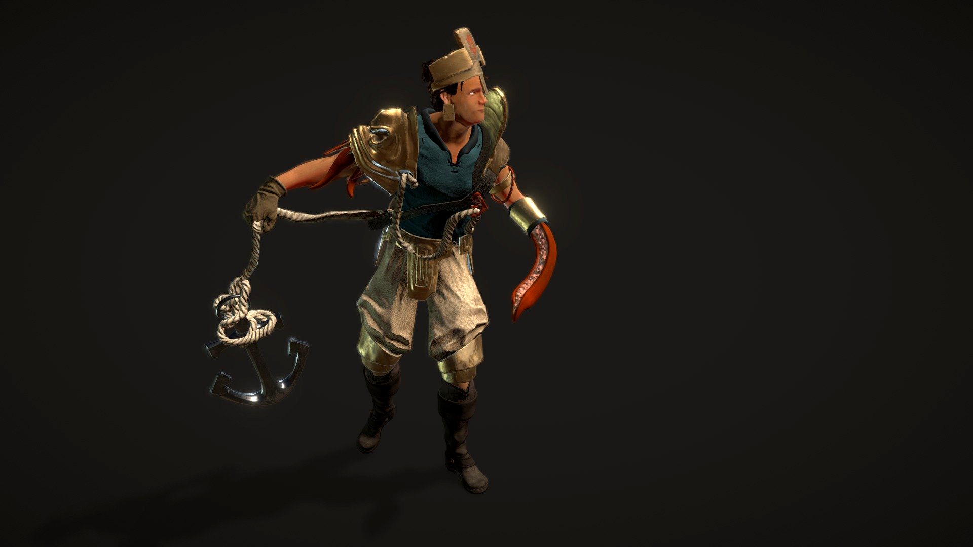 Kraken Godess' army High Commander - styled pose 3d model