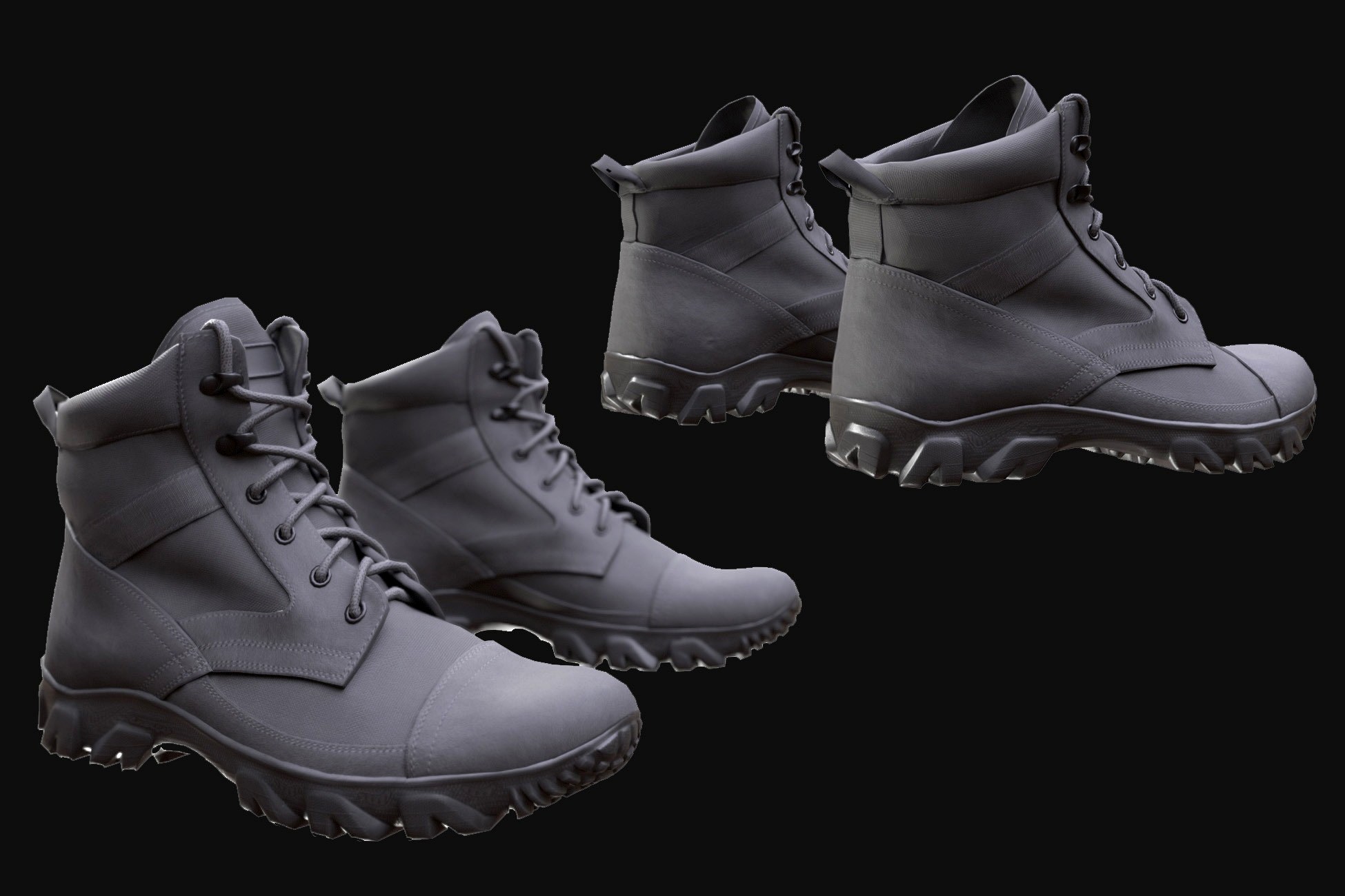 46 Skydiving Boots - Male/Female - Rigged Humanoid Skeleton 3d model