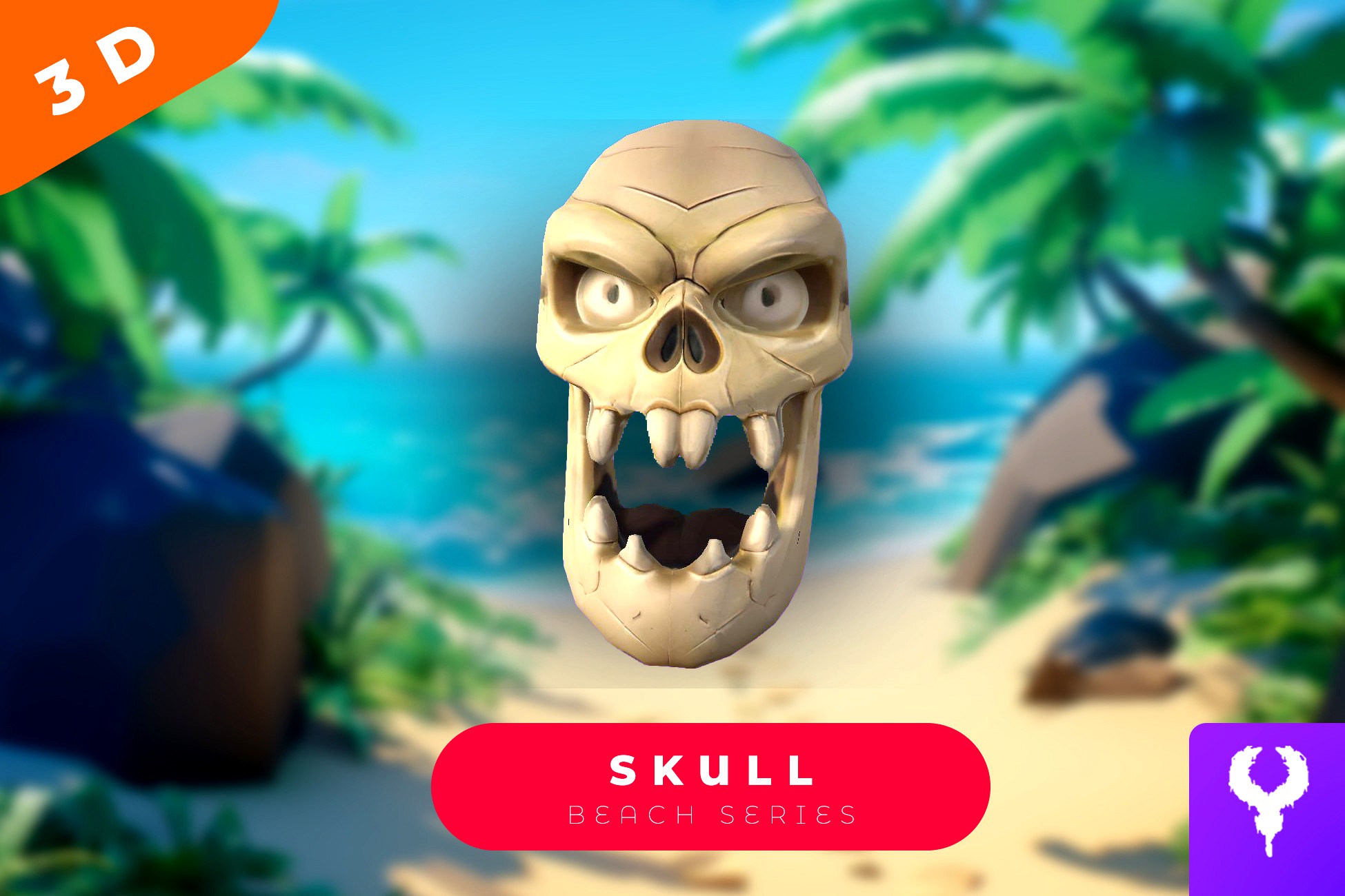 Cartoon Skull 3d model