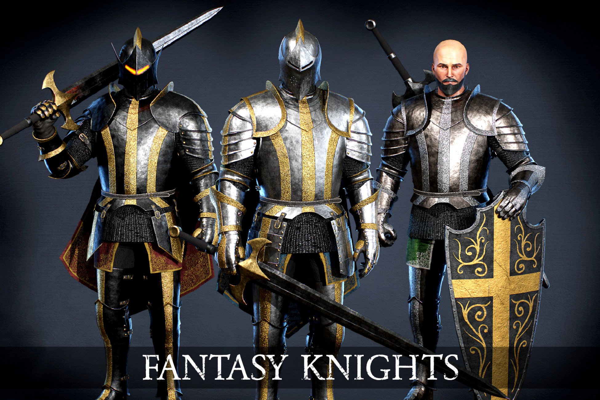Fantasy Knight 01 Modular 3d model