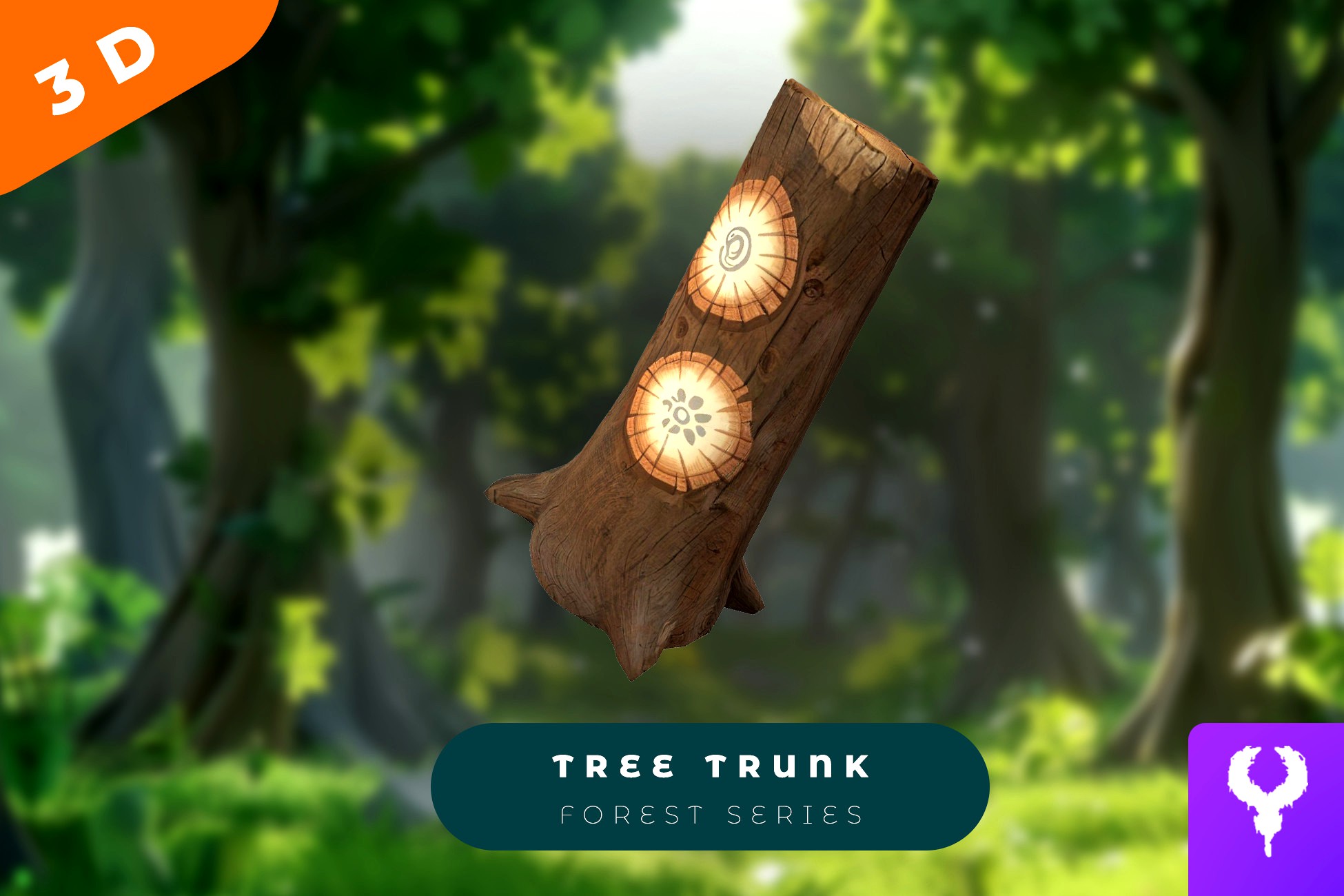 Cartoon Tree Trunk 3d model
