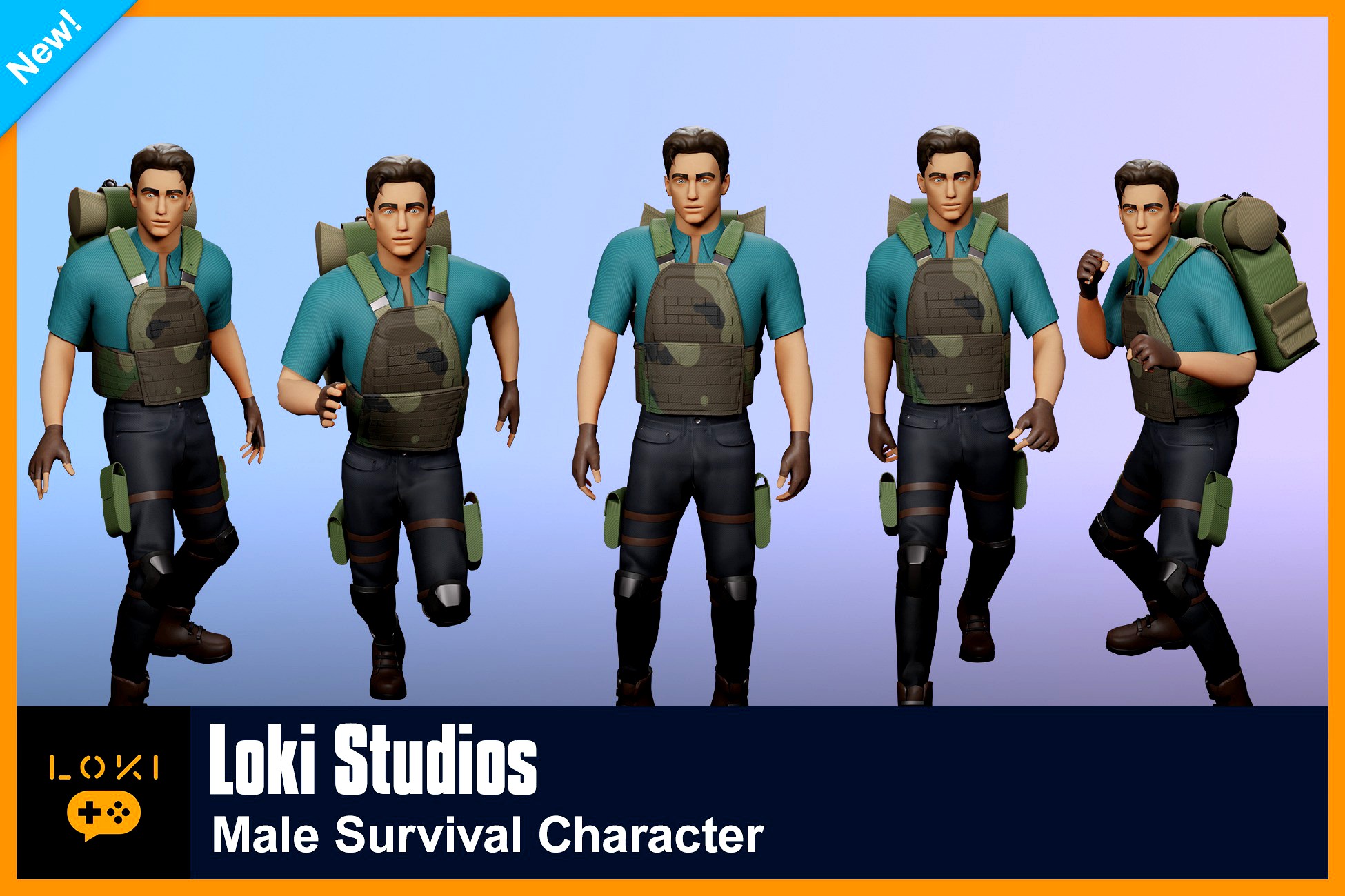 3D Stylized Male Survival Character 1 model