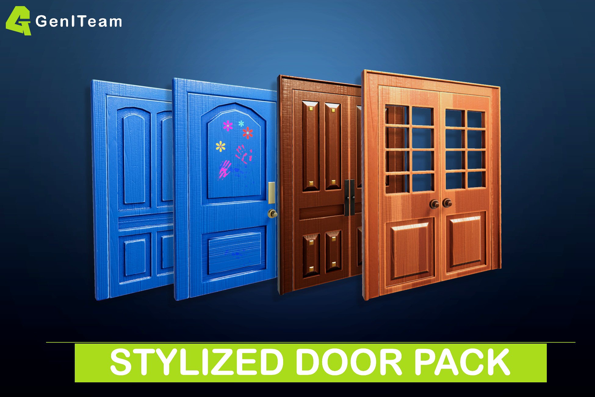 Stylized Door Pack 3d model