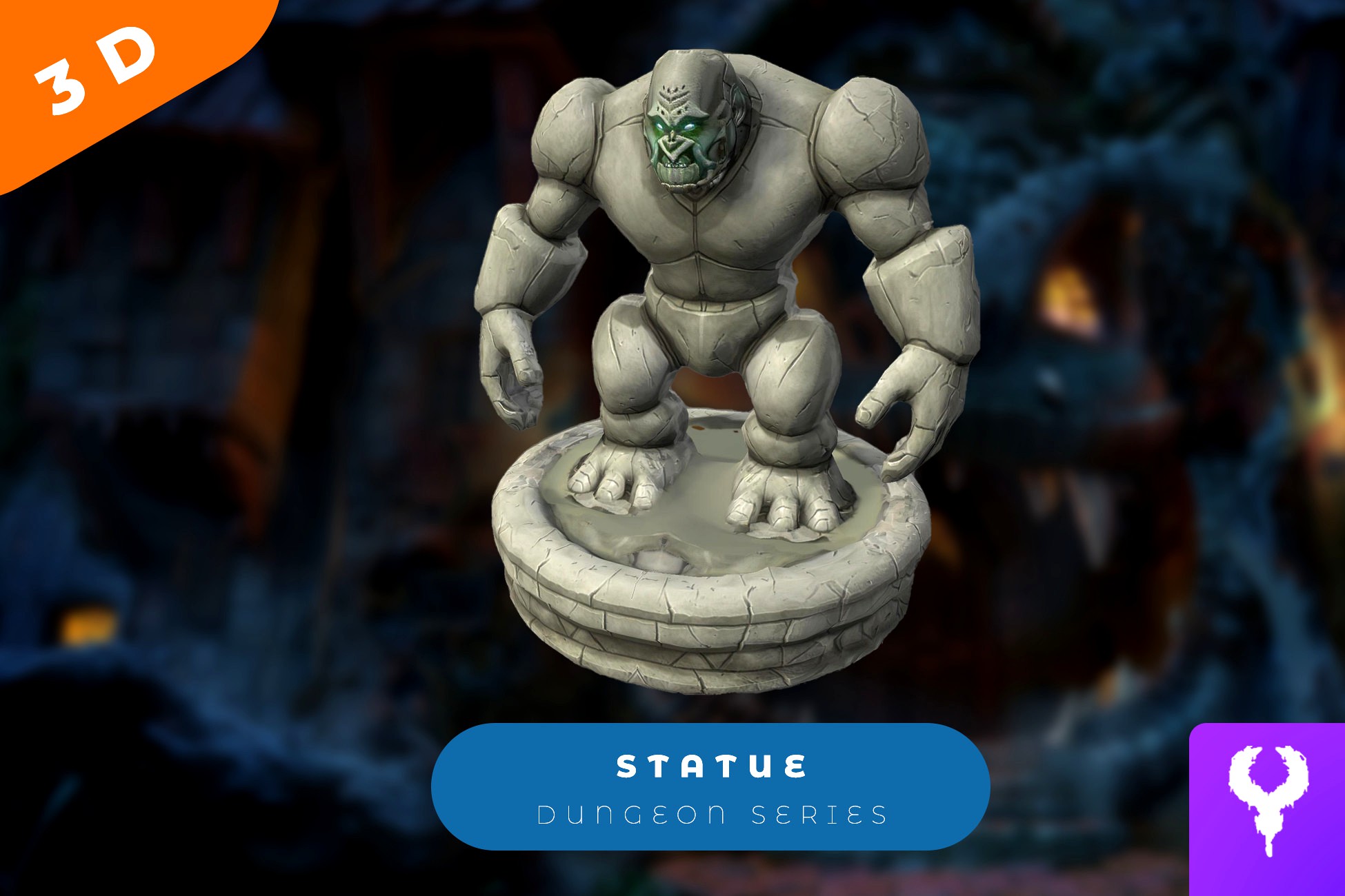 Cartoon Dungeon Statue 3d model