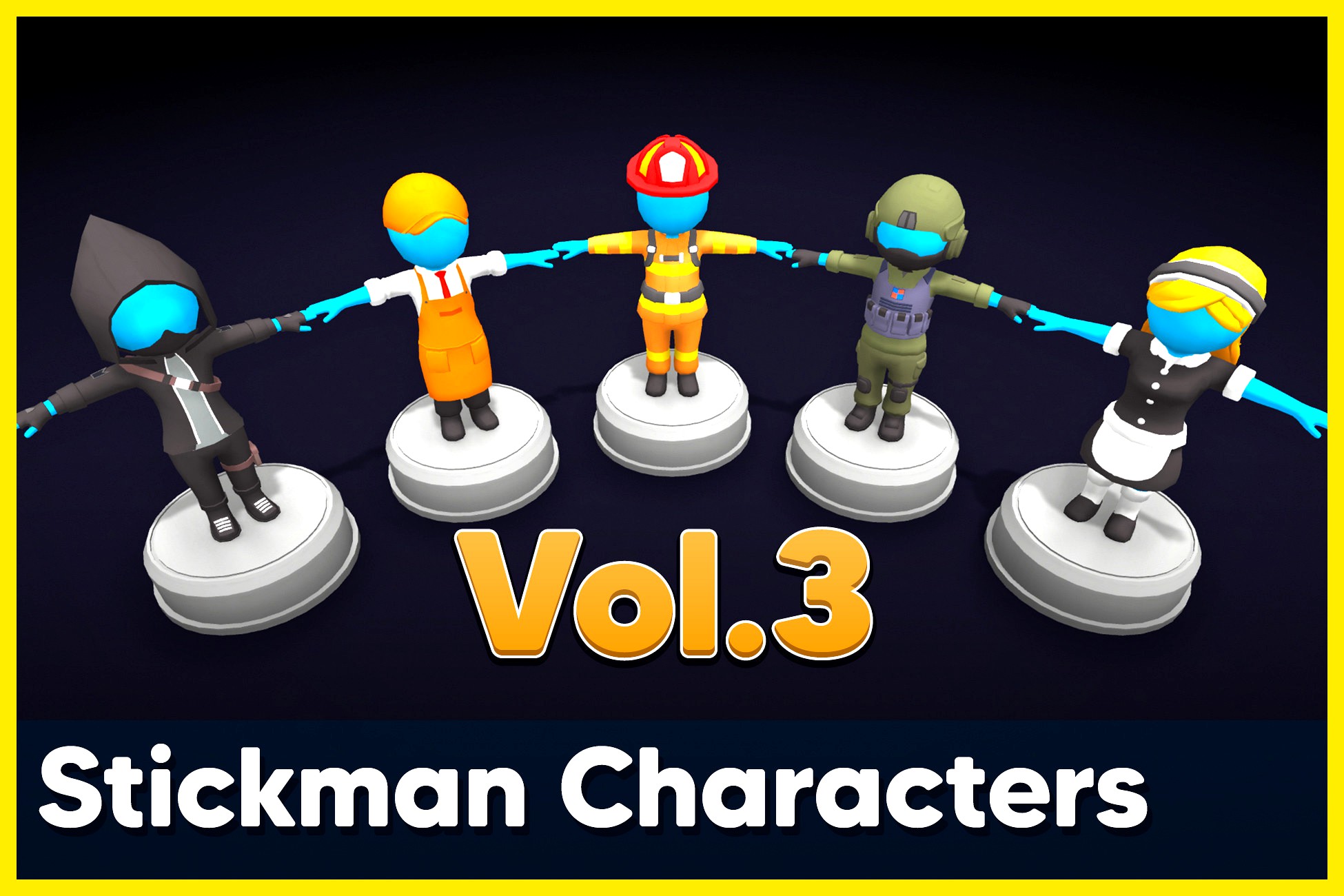 HyperCasual Character Stickman Vol.3 3d model