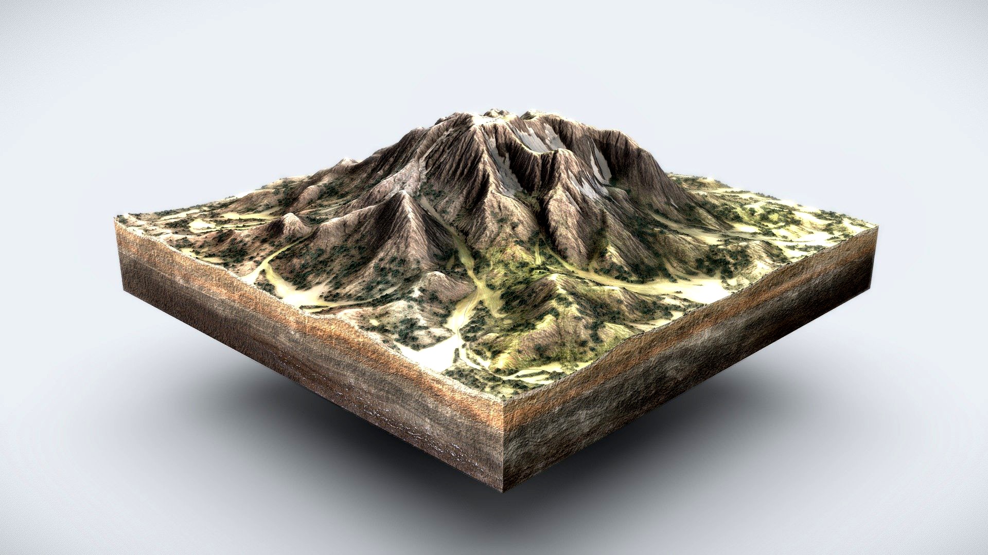 Terrain Cutaway Visualization 3d model