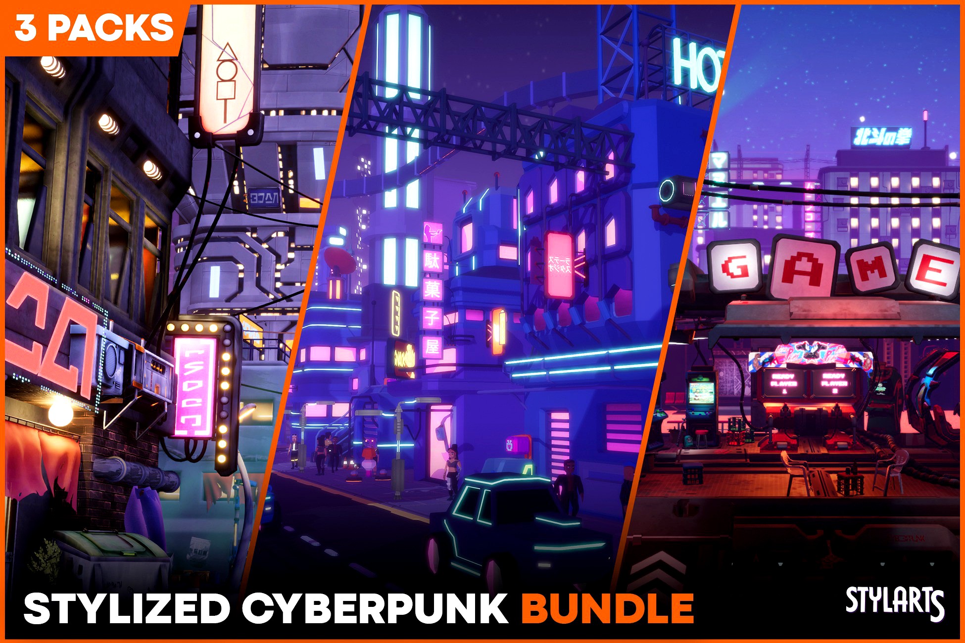 Stylized Cyberpunk Bundle 3d model