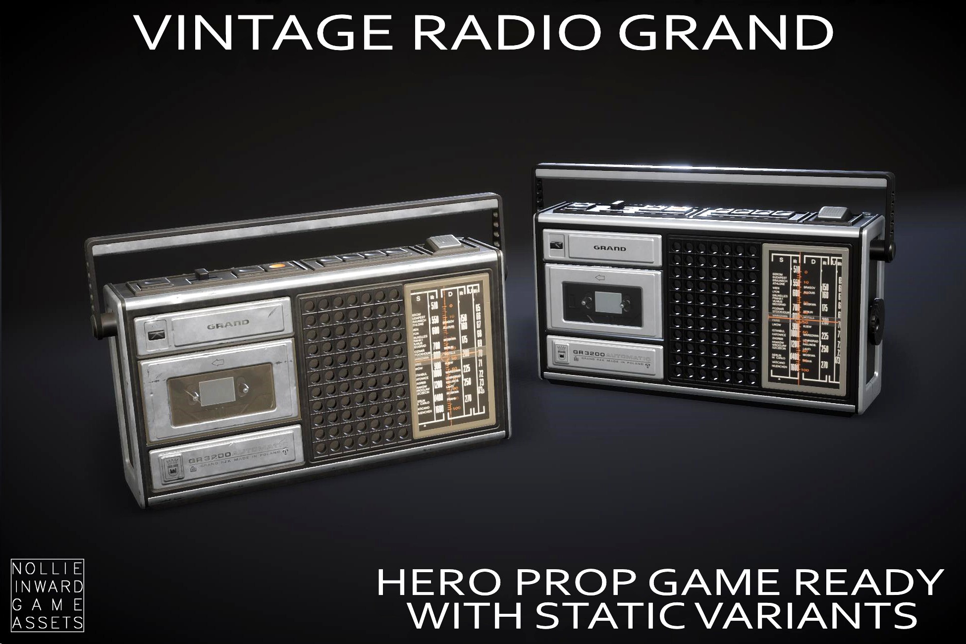 Vintage Radio Grand - Hero Prop with Static Variants 3d model