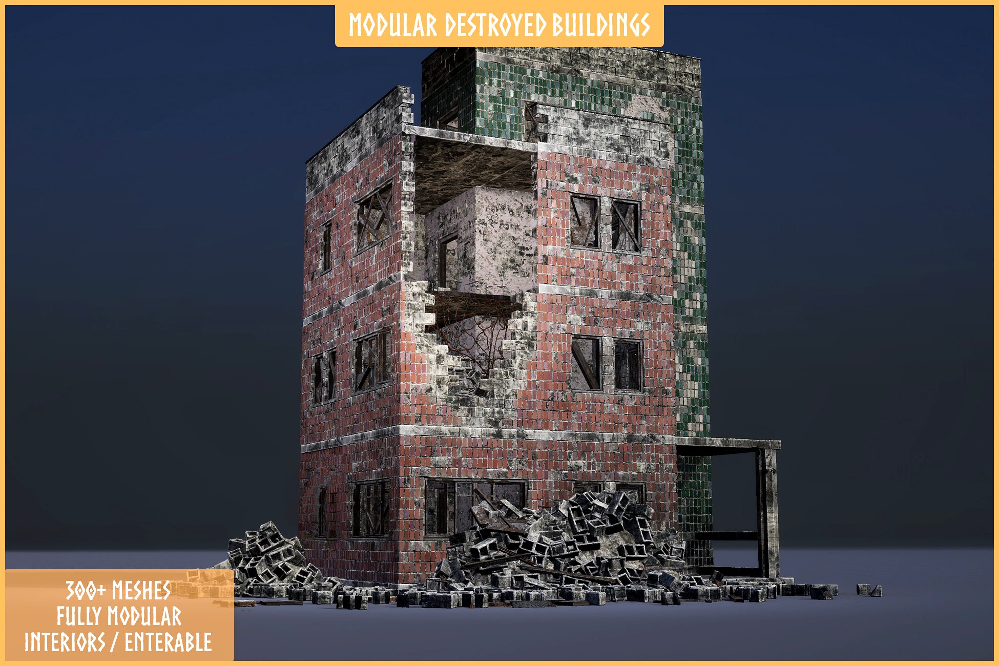 Modular Destroyed Buildings (Modular House, Houses, Modular Building ...
