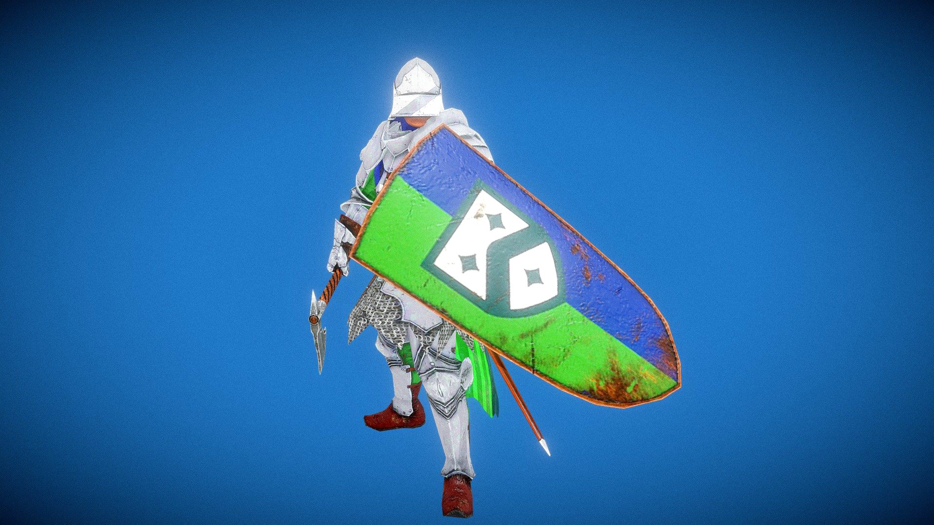 Sir Antoni Knight with shield 3d model